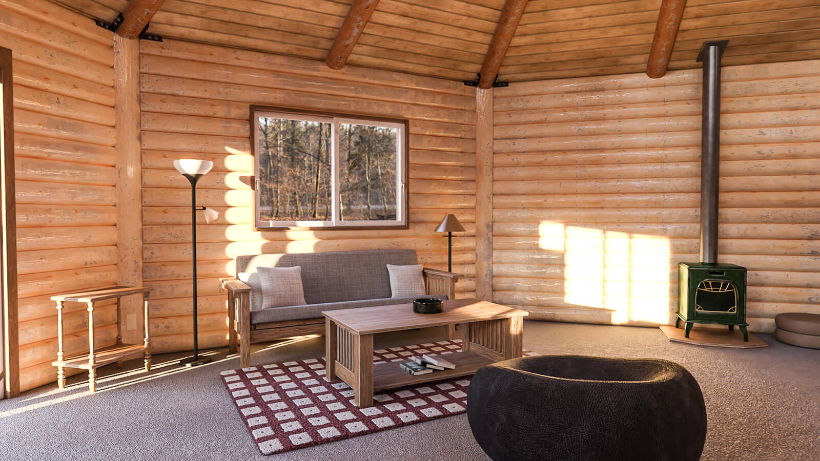 Polygon Log Cabin 3D Render | RenderHub Gallery
