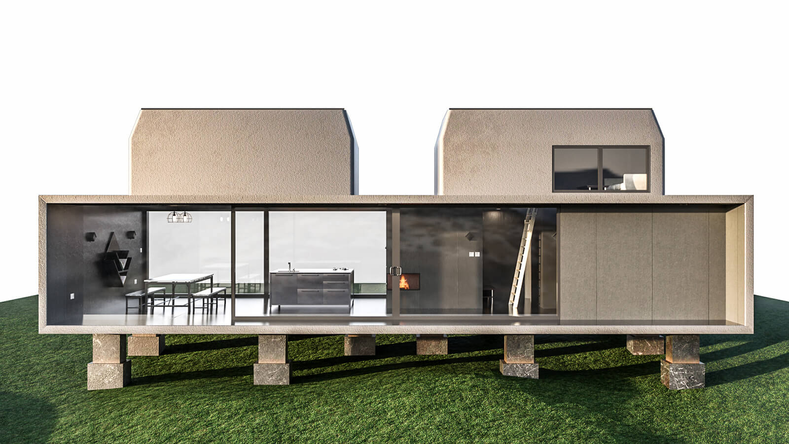 Riverside Cabin 3D Render, Digital Art by clacydarch