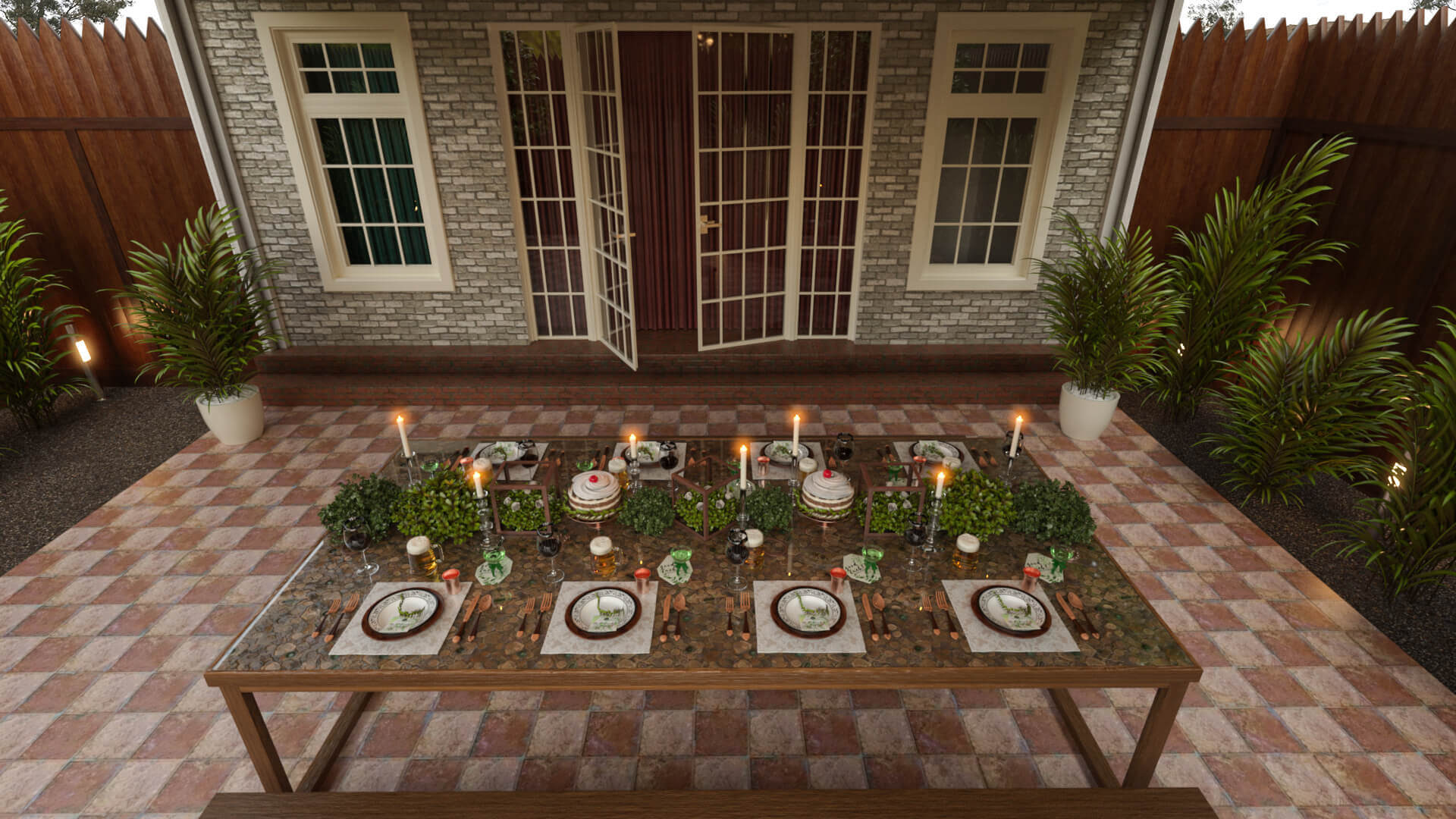 St. Patrick's Dinner 3D Render, Digital Art by clacydarch