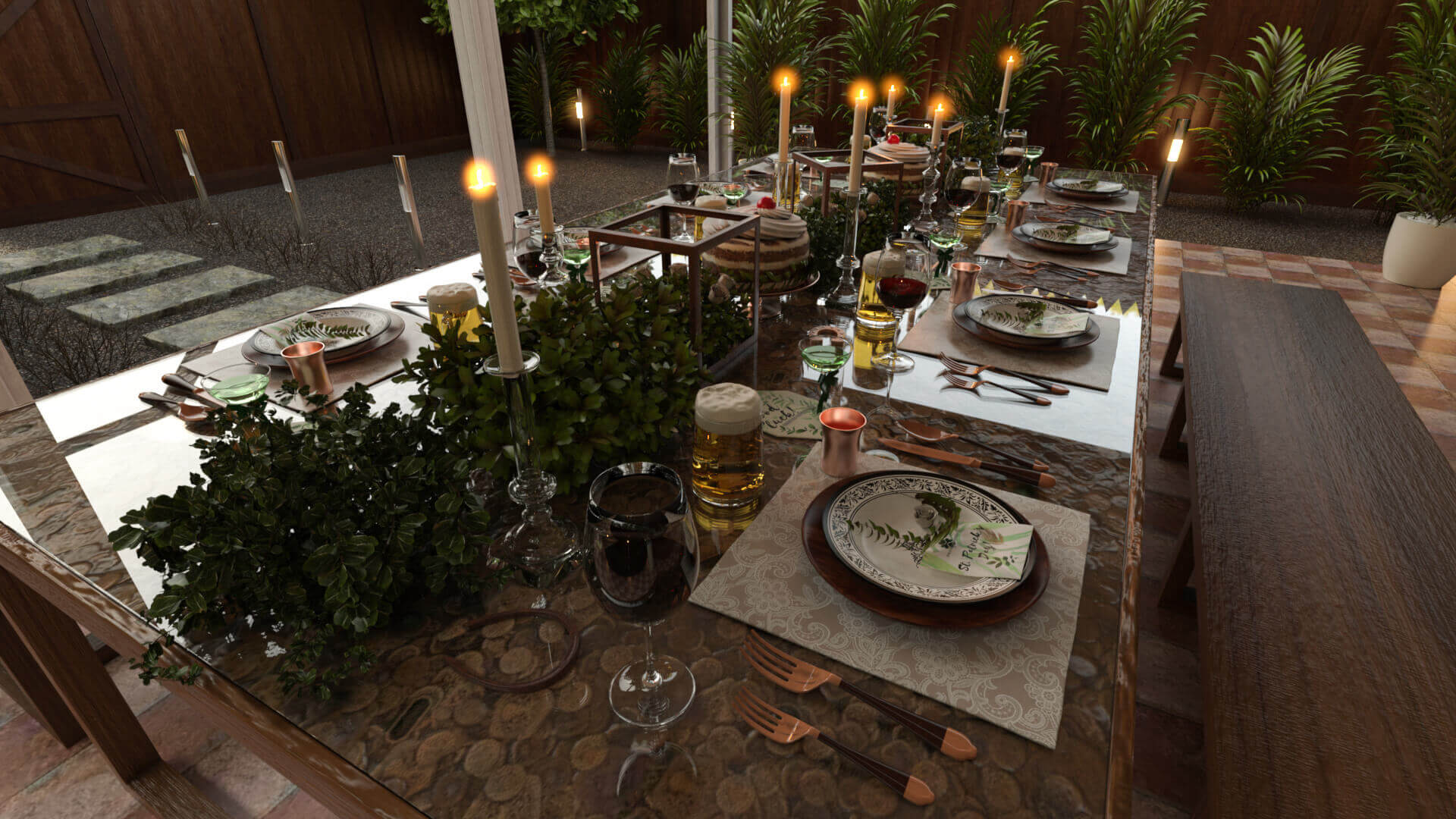 St. Patrick's Dinner 3D Render, Digital Art by clacydarch