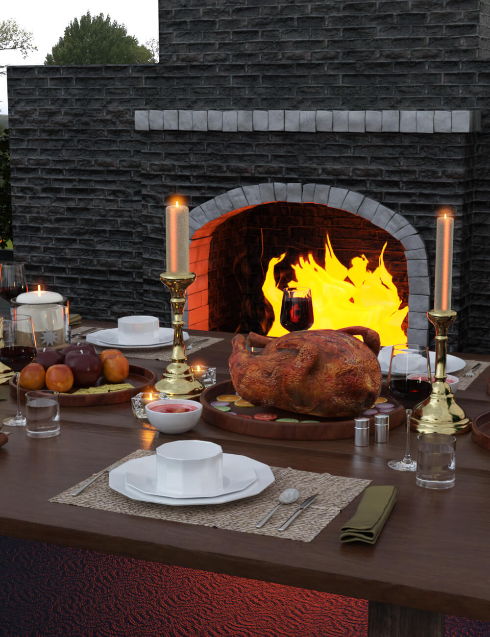 Give Thanks Feast - Daz Content by clacydarch