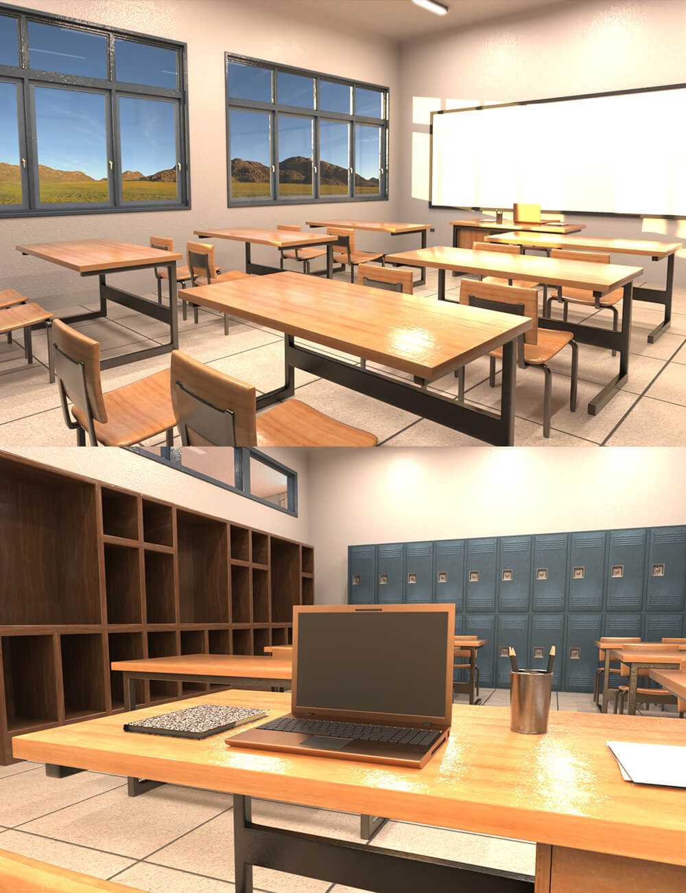 High School Classroom - Daz Content by clacydarch