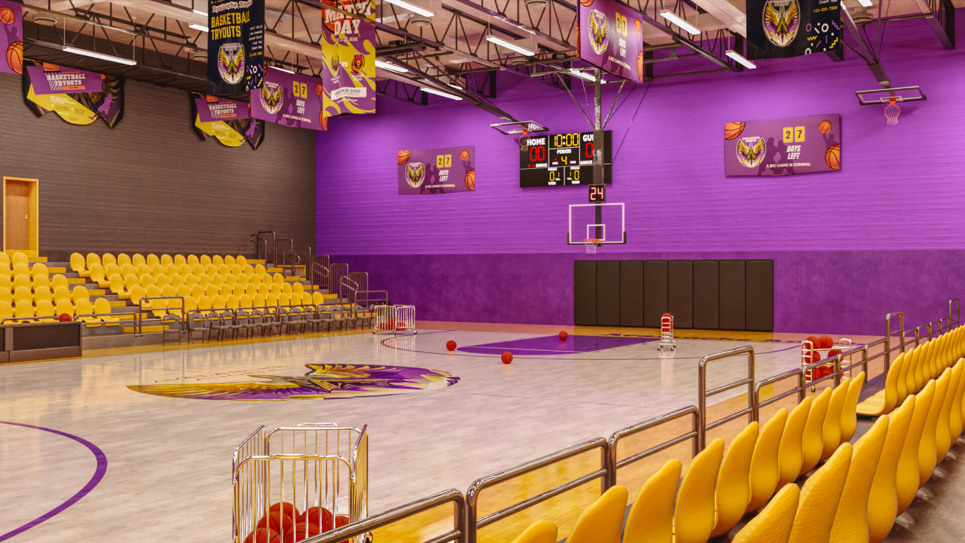 HS Basketball Gym Avalanche Angels - Daz Content by clacydarch