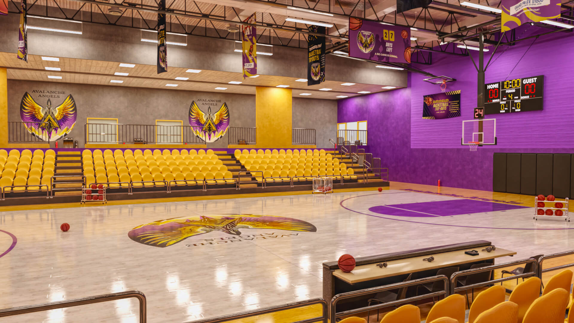 HS Basketball Gym Avalanche Angels - Daz Content by clacydarch