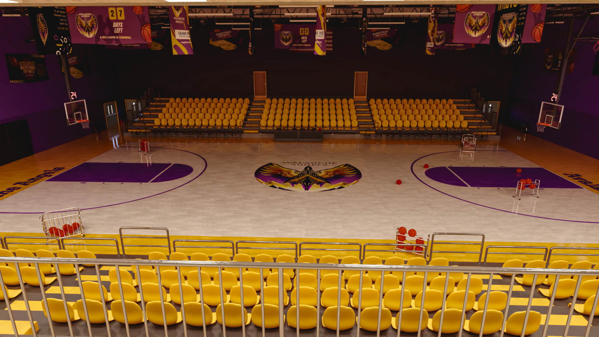 HS Basketball Gym Avalanche Angels - Daz Content by clacydarch