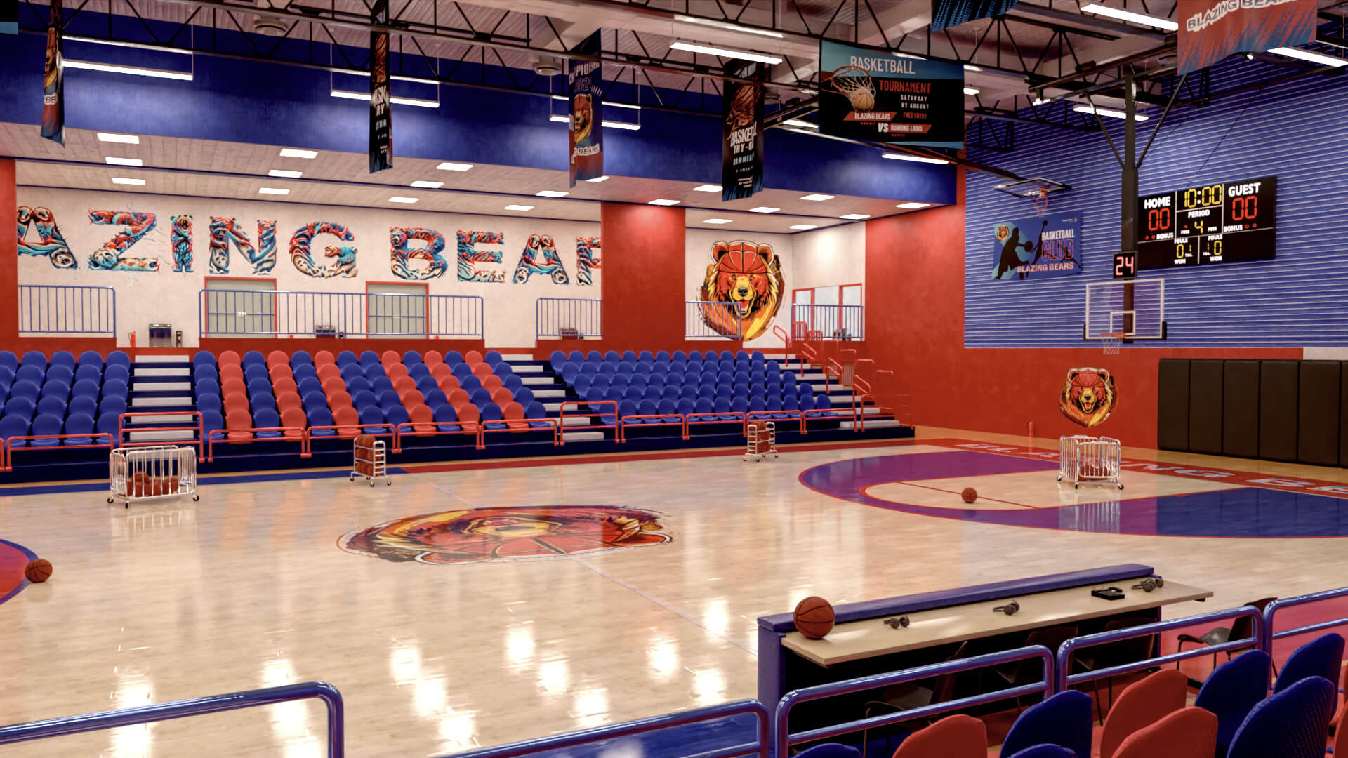 DAZ Content Bundle: Five HS Basketball Gym Teams by clacydarch