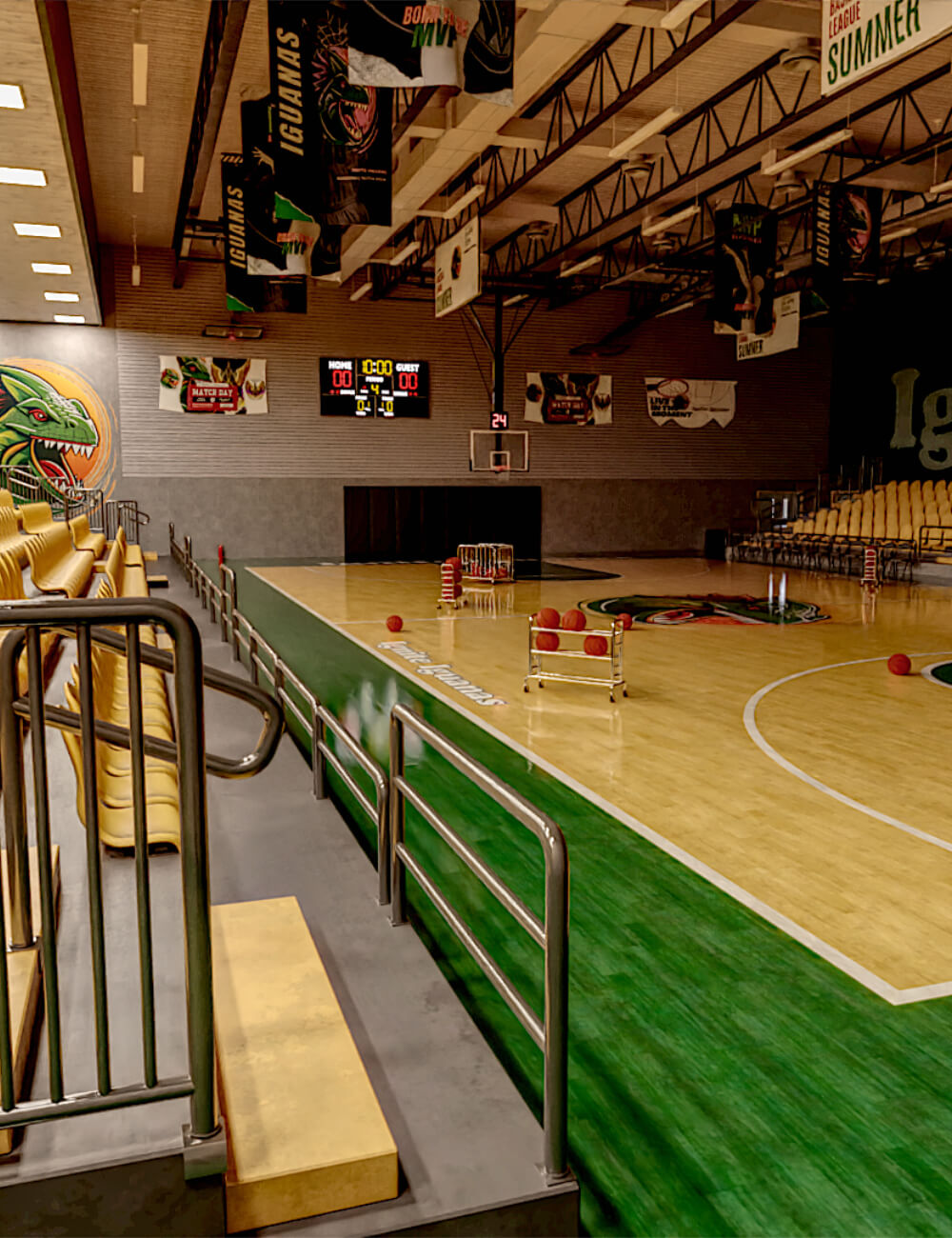 DAZ Content Bundle: Five HS Basketball Gym Teams by clacydarch