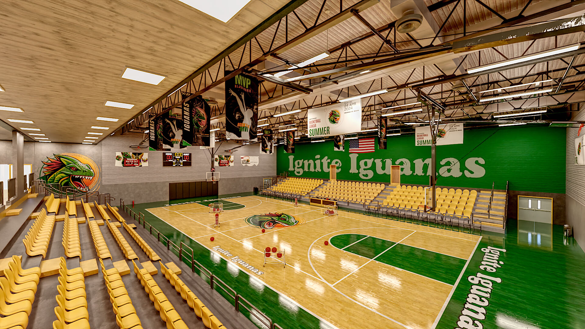 HS Basketball Gym Ignite Iguanas - Daz Content by clacydarch