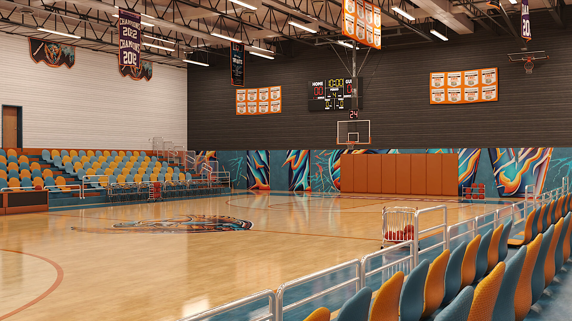 HS Basketball Gym Thunderhawk - Daz Content by clacydarch
