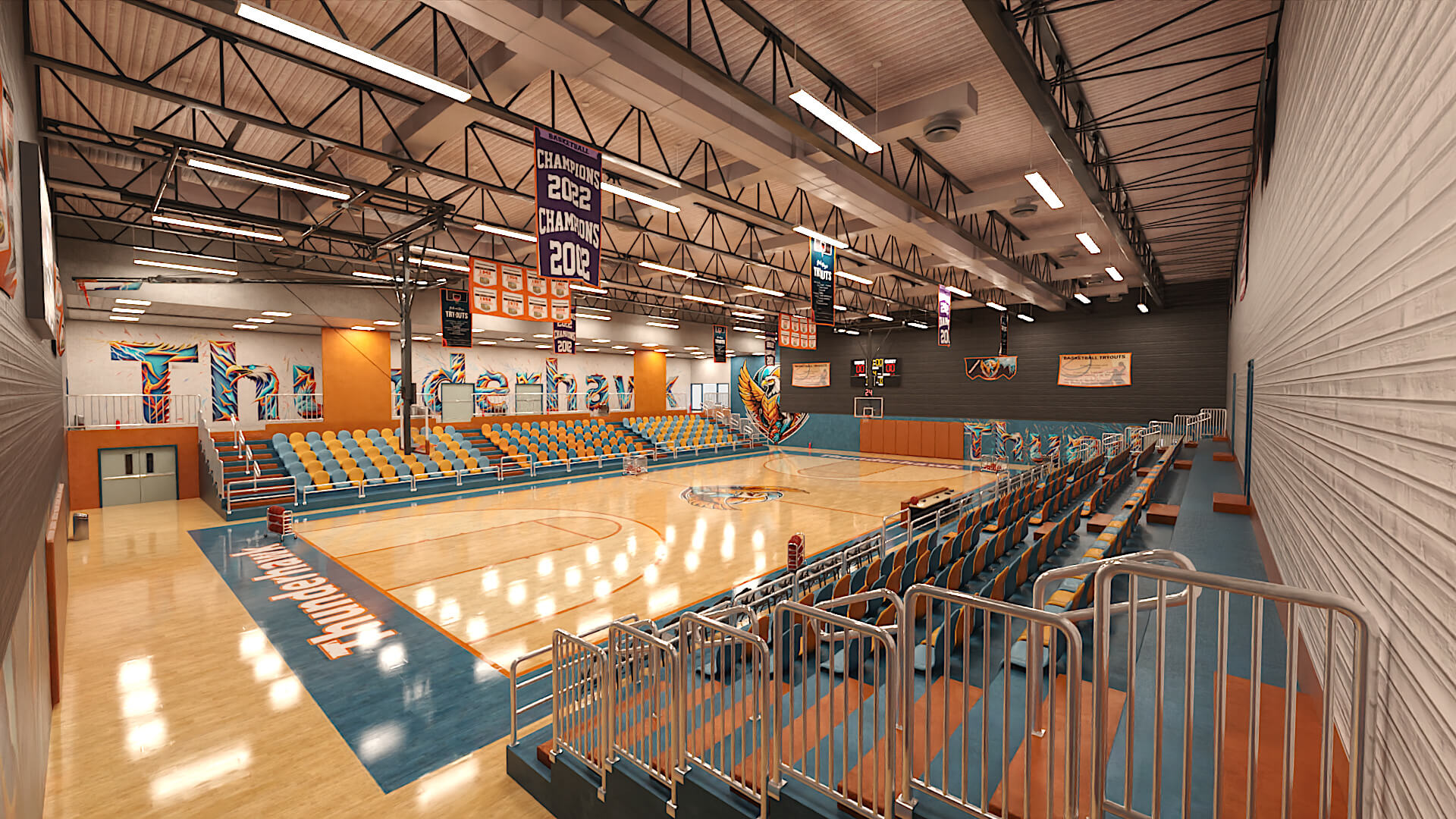 HS Basketball Gym Thunderhawk - Daz Content by clacydarch