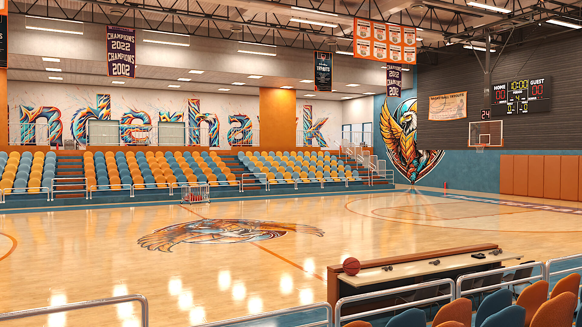 DAZ Content Bundle: Five HS Basketball Gym Teams by clacydarch