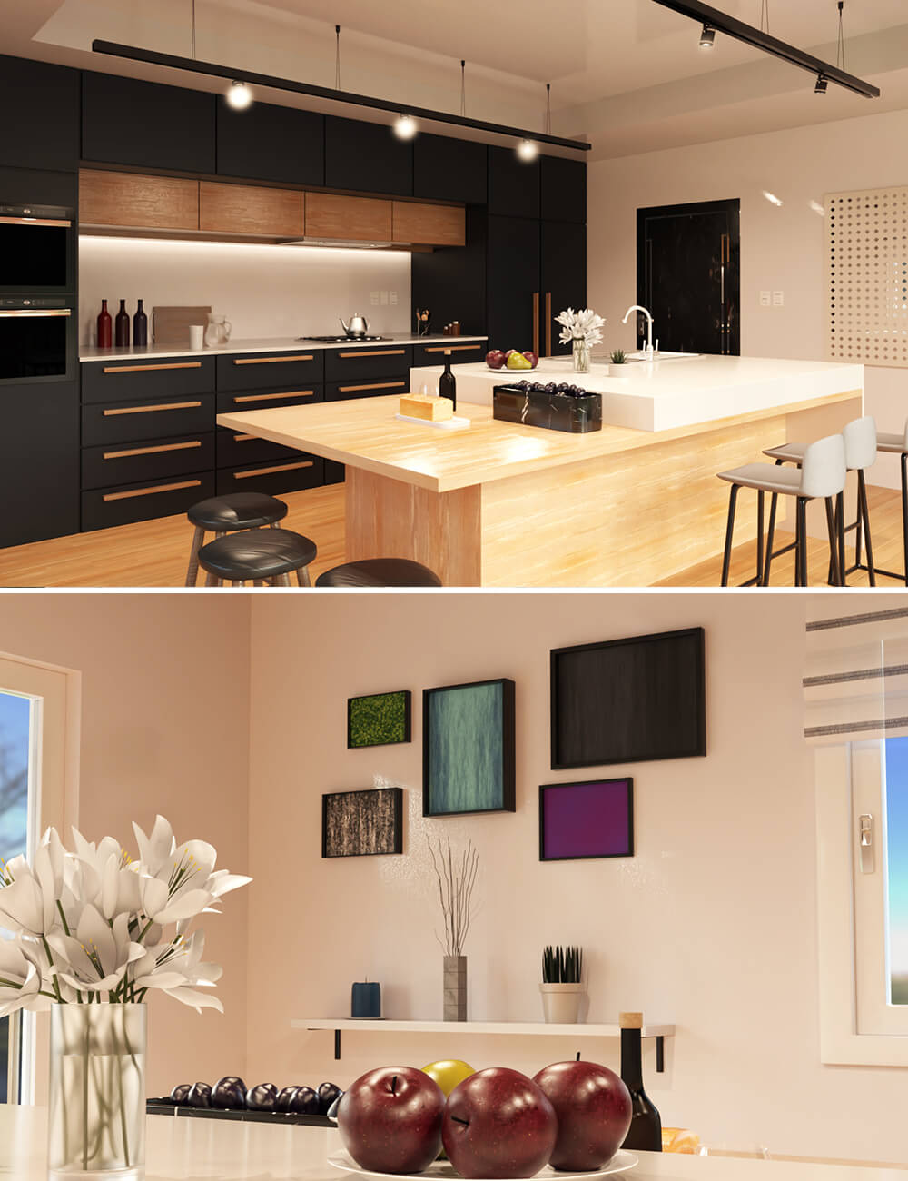 Two Toned Kitchen - Daz Content by clacydarch