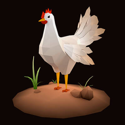 Chicken - Free 3D Model by ClarkSmyth