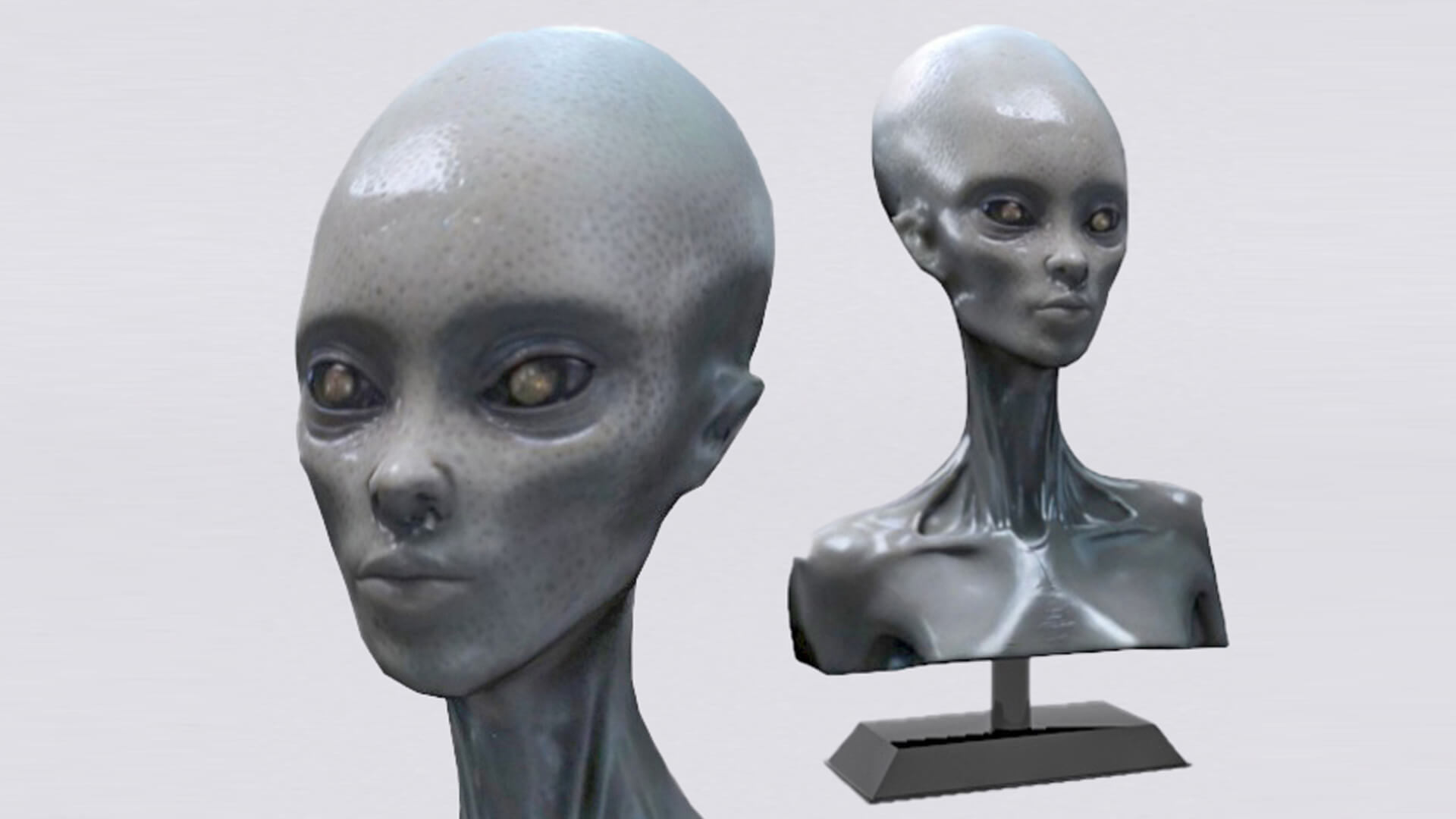 Alien Woman Bust - 3D Model by Cleveyus