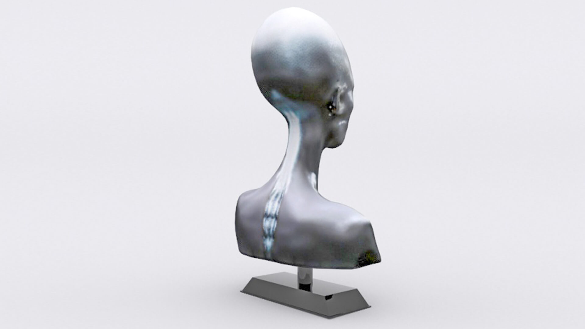 Alien Woman Bust - 3D Model by Cleveyus