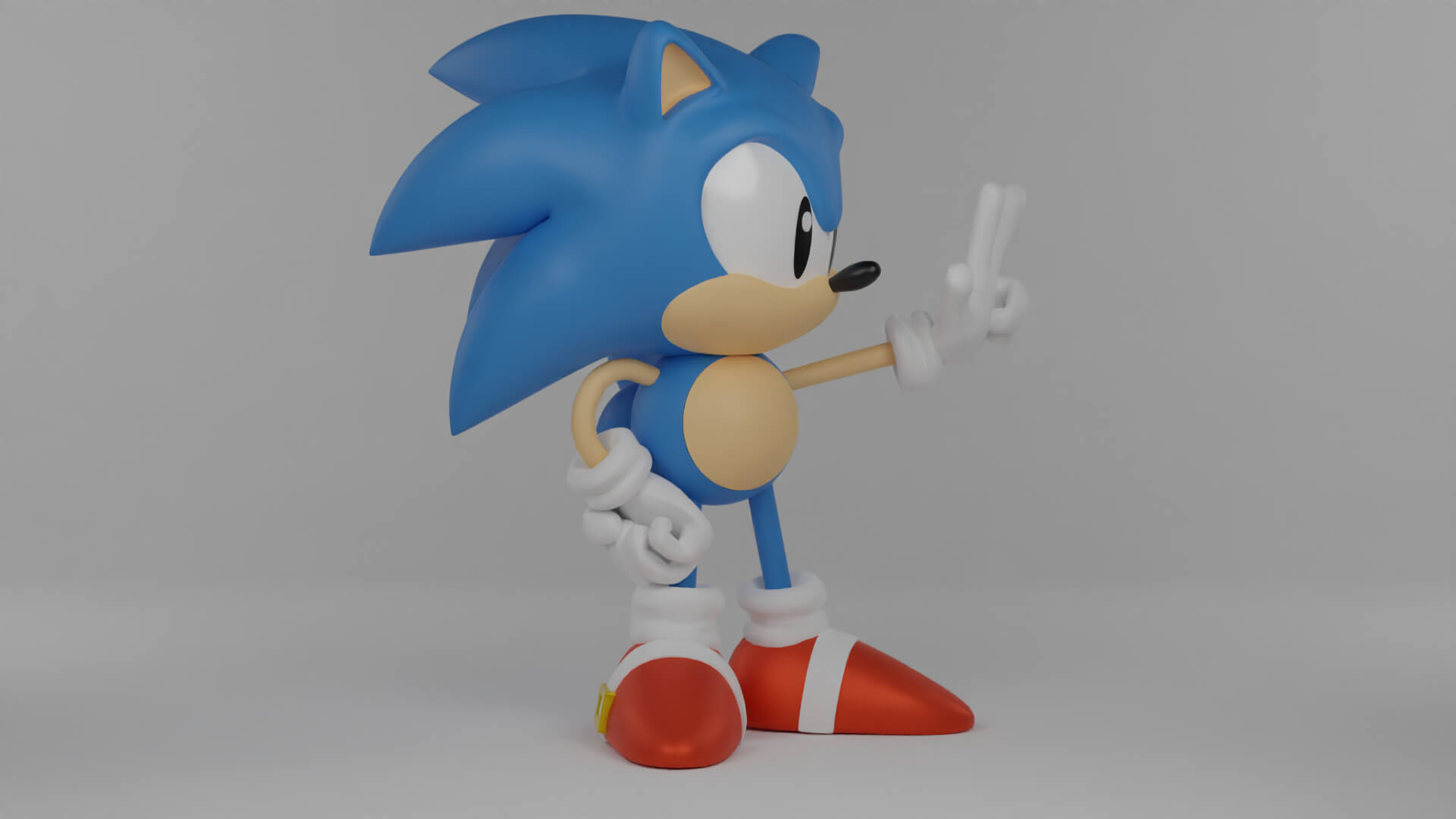 Classic Sonic The Hedgehog - 3D Model by clickdamn