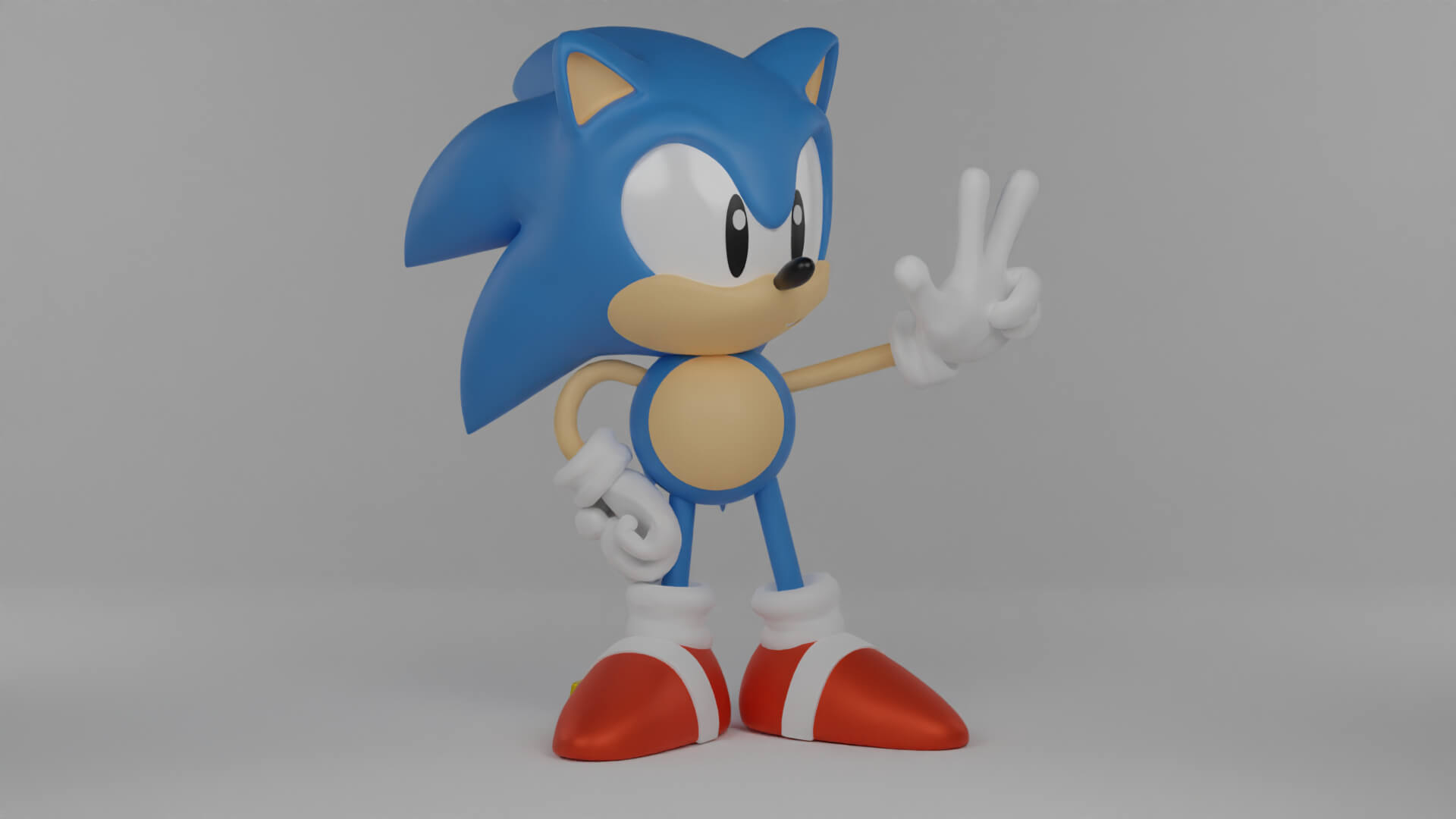Classic Sonic The Hedgehog - 3D Model by clickdamn