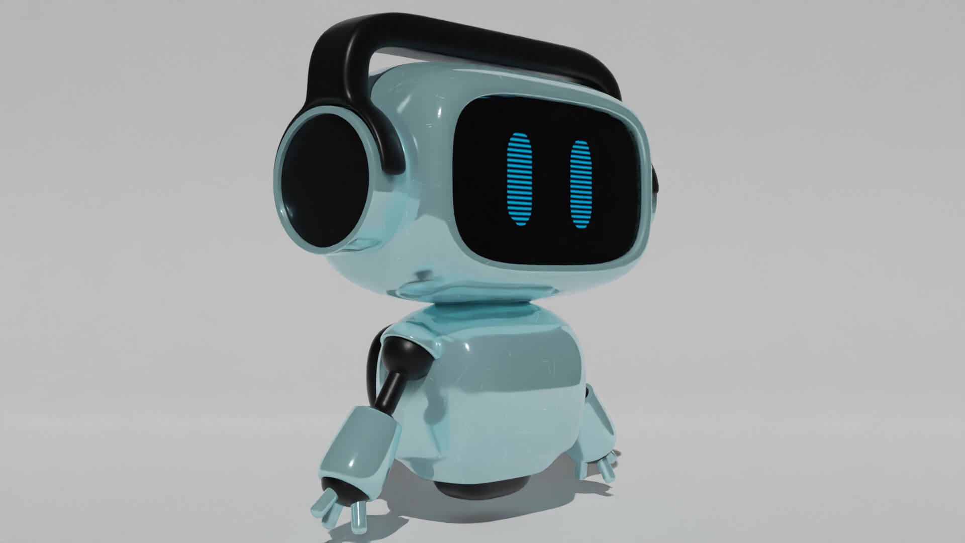 Cute Robot Light Blue - 3D Model by clickdamn