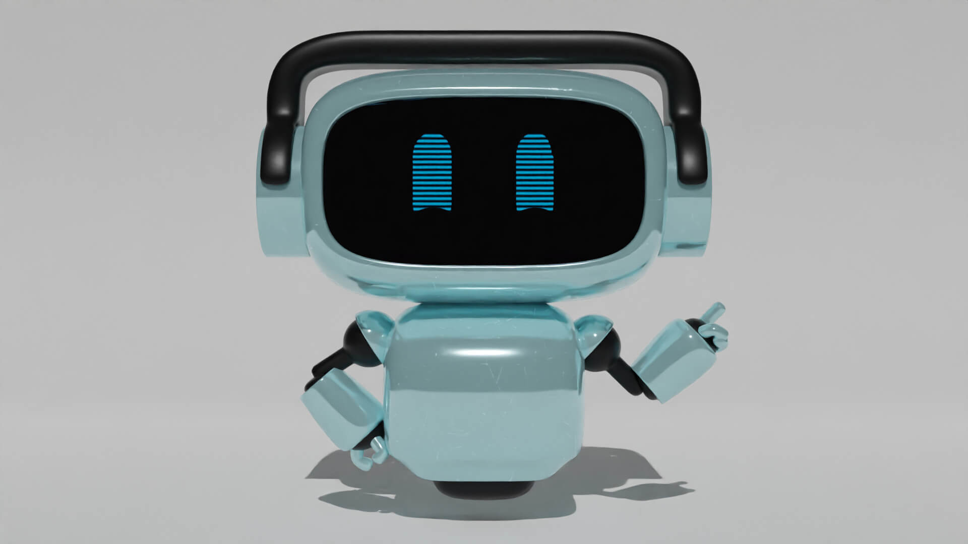Cute Robot Light Blue - 3D Model by clickdamn