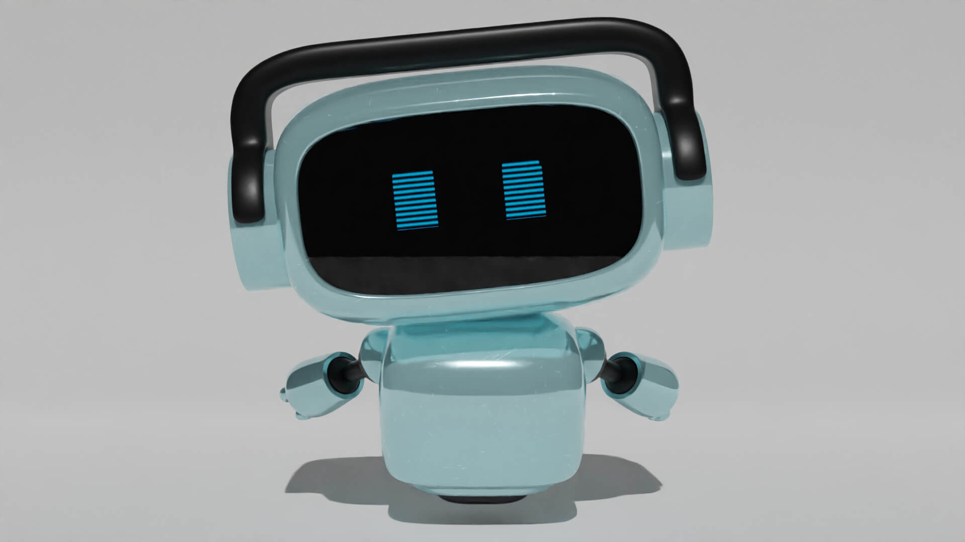 Cute Robot Light Blue - 3D Model by clickdamn