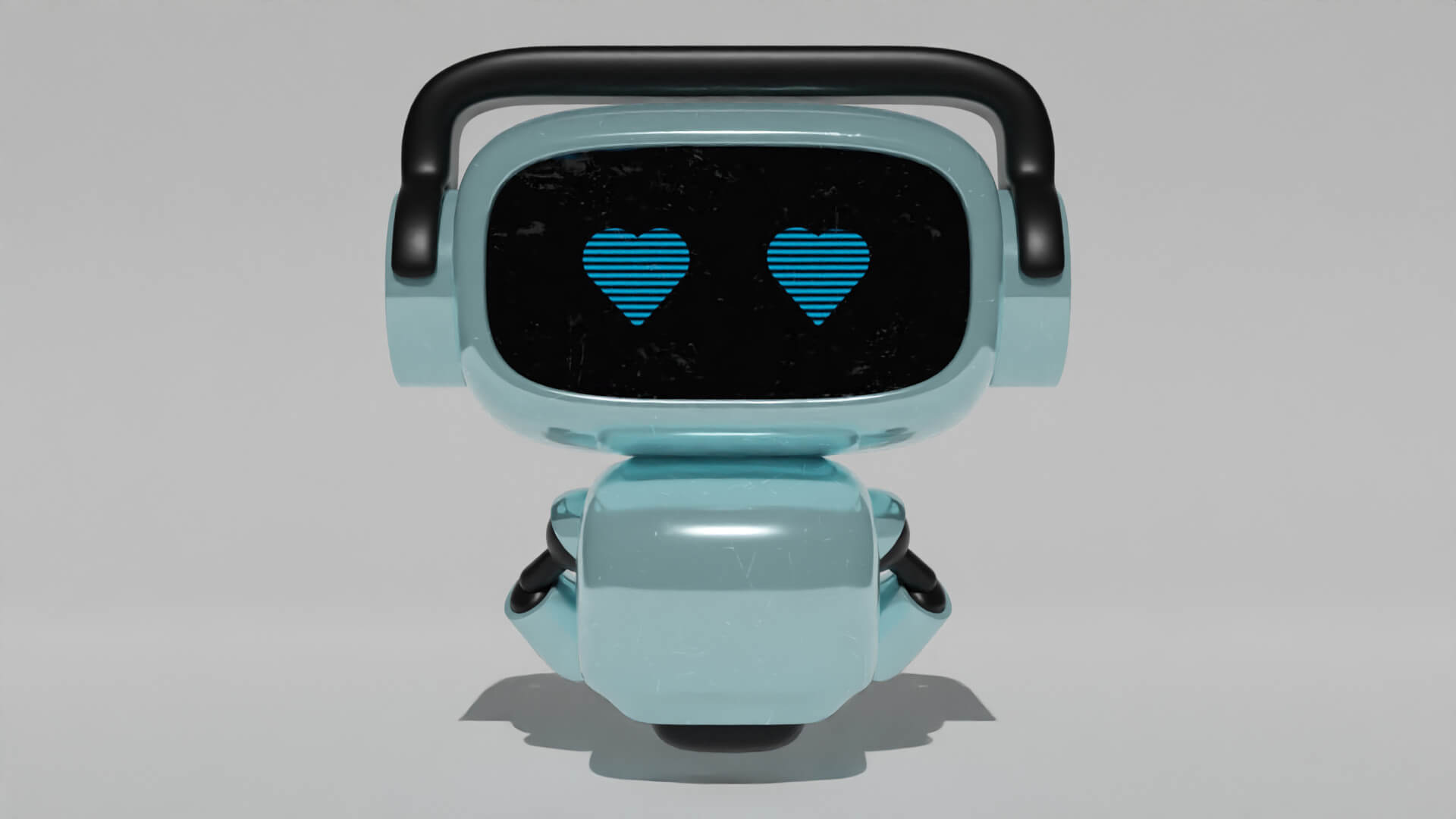 Cute Robot Light Blue - 3D Model by clickdamn