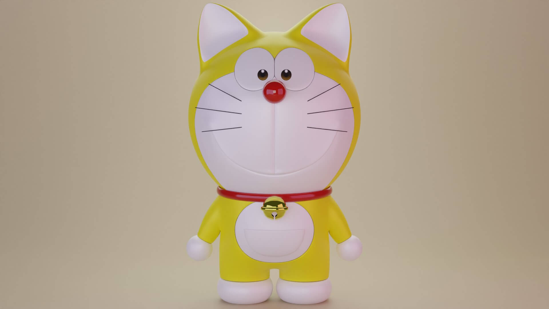Doraemon Yellow Cat - 3D Model by clickdamn