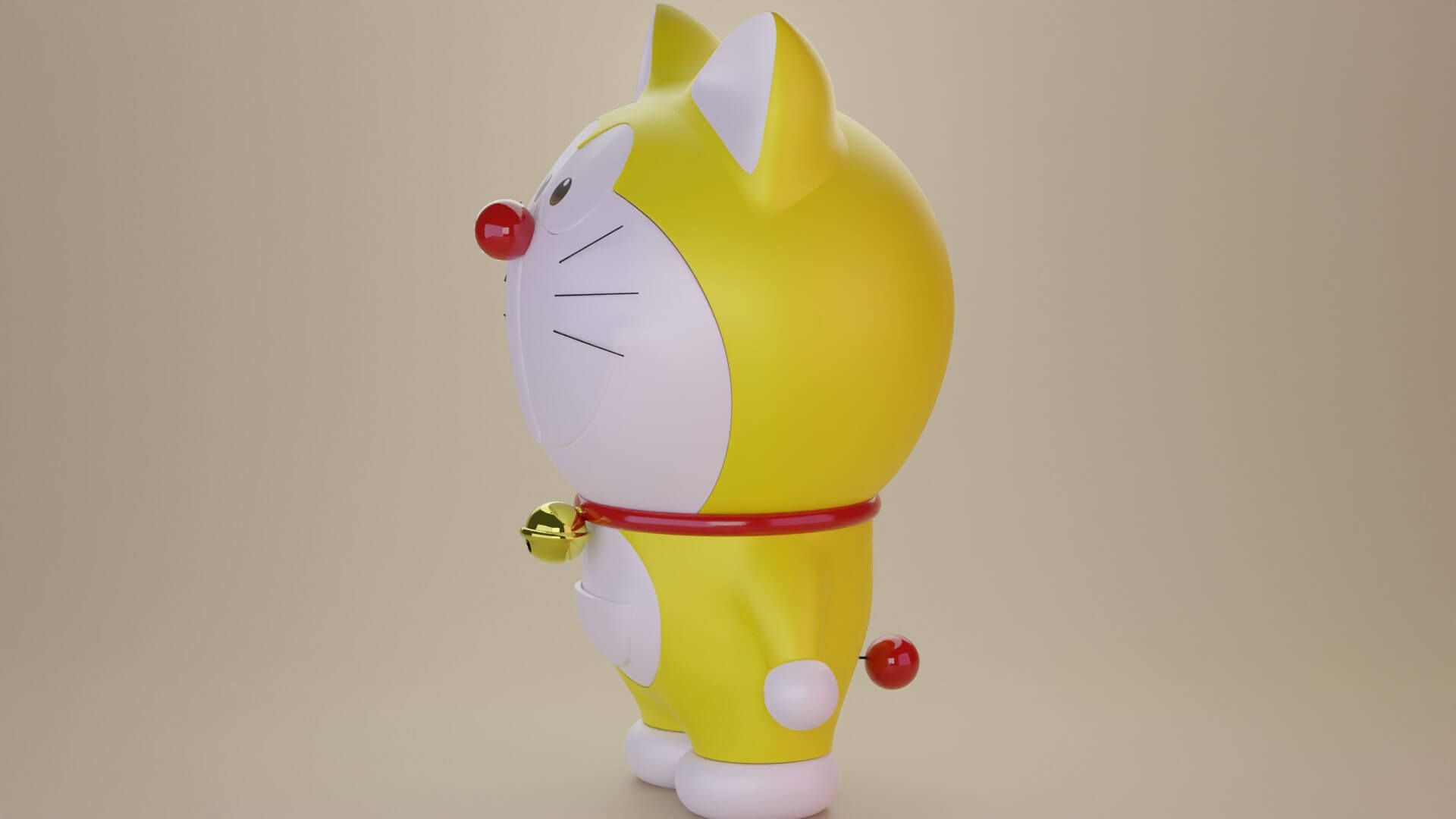 Doraemon Yellow Cat - 3D Model by clickdamn
