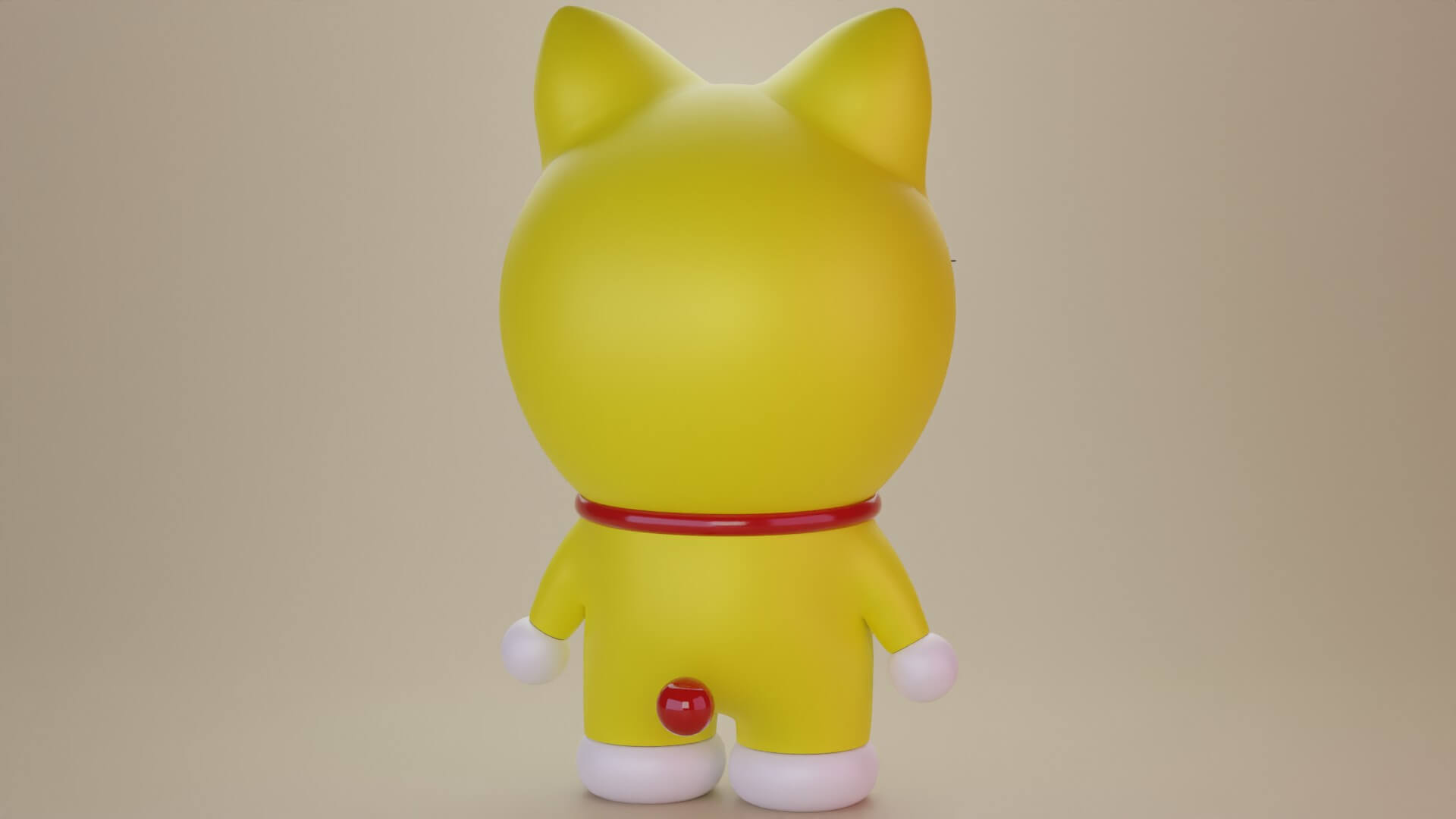 Doraemon Yellow Cat - 3D Model by clickdamn