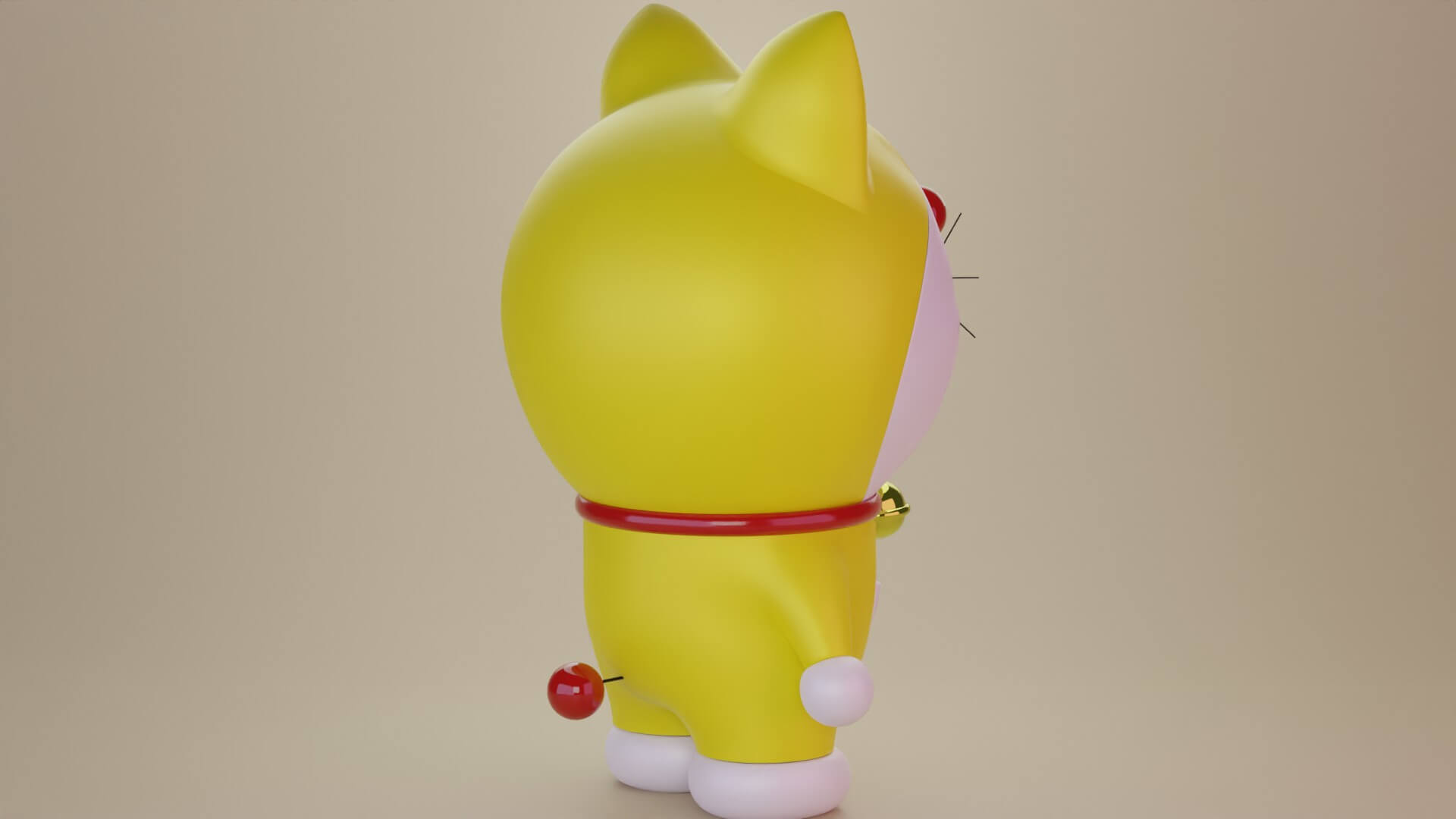 Doraemon Yellow Cat - 3D Model by clickdamn