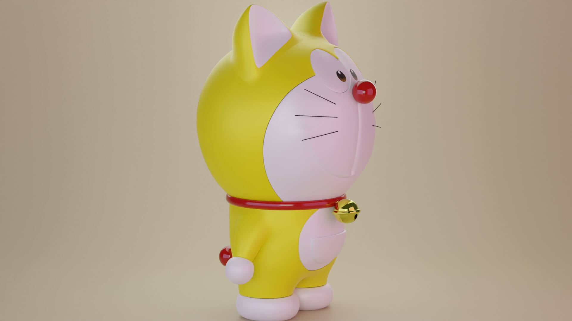 Doraemon Yellow Cat - 3D Model by clickdamn