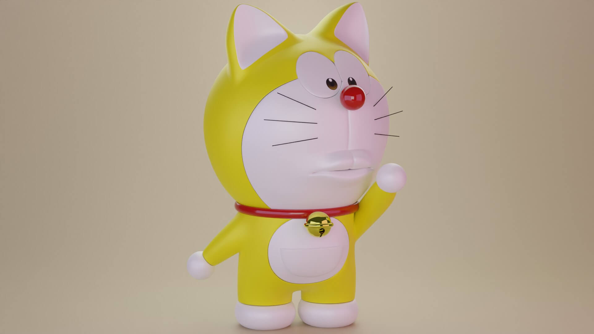 Doraemon Yellow Cat - 3D Model by clickdamn