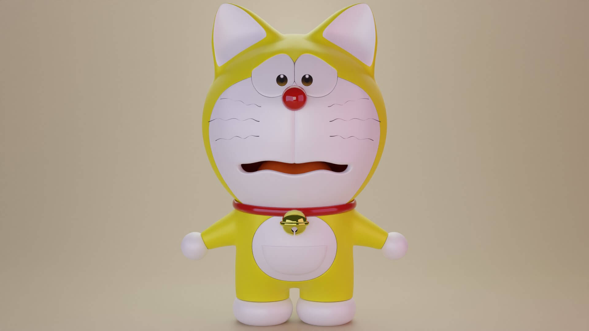 Doraemon Yellow Cat - 3D Model by clickdamn