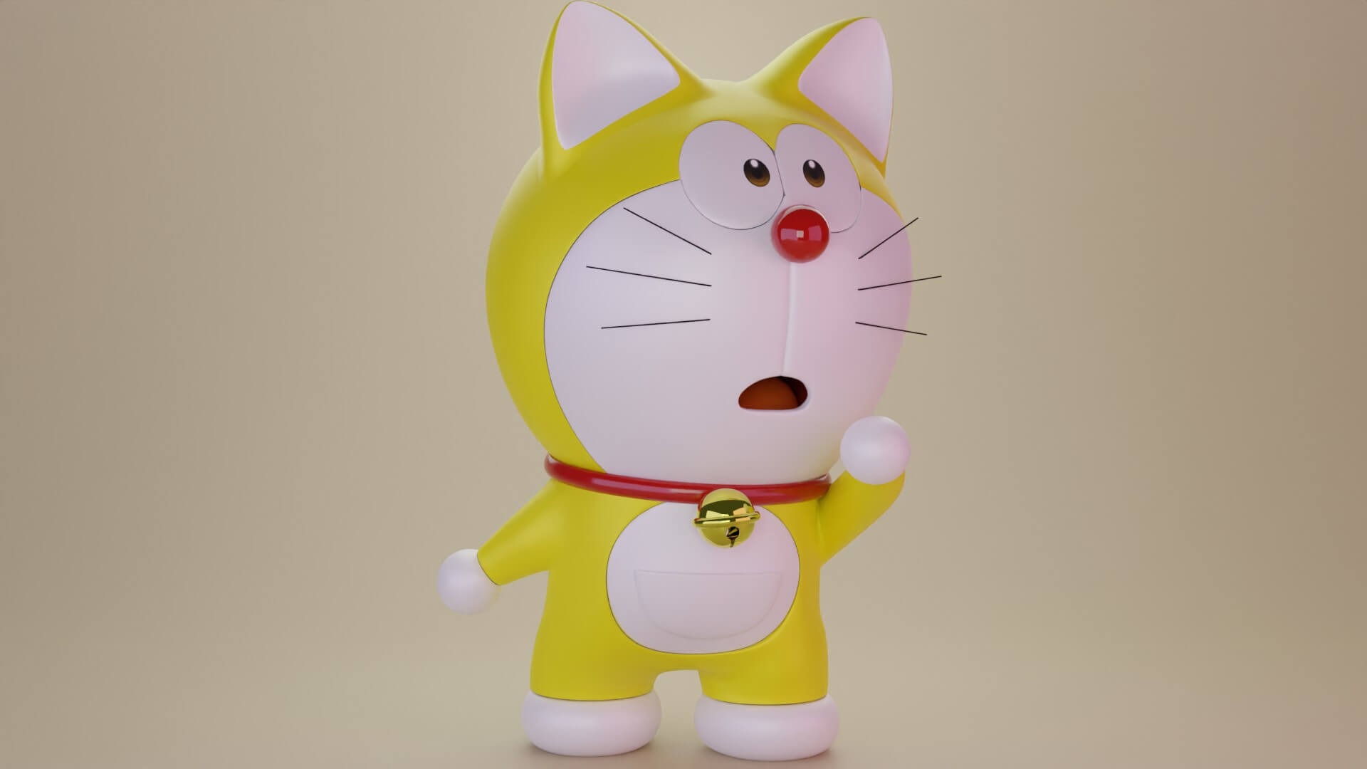 Doraemon Yellow Cat - 3D Model by clickdamn