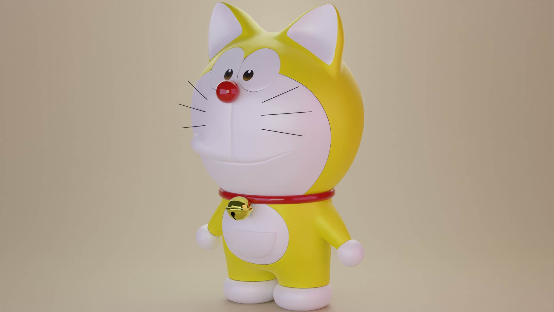 Doraemon Yellow Cat - 3D Model by clickdamn