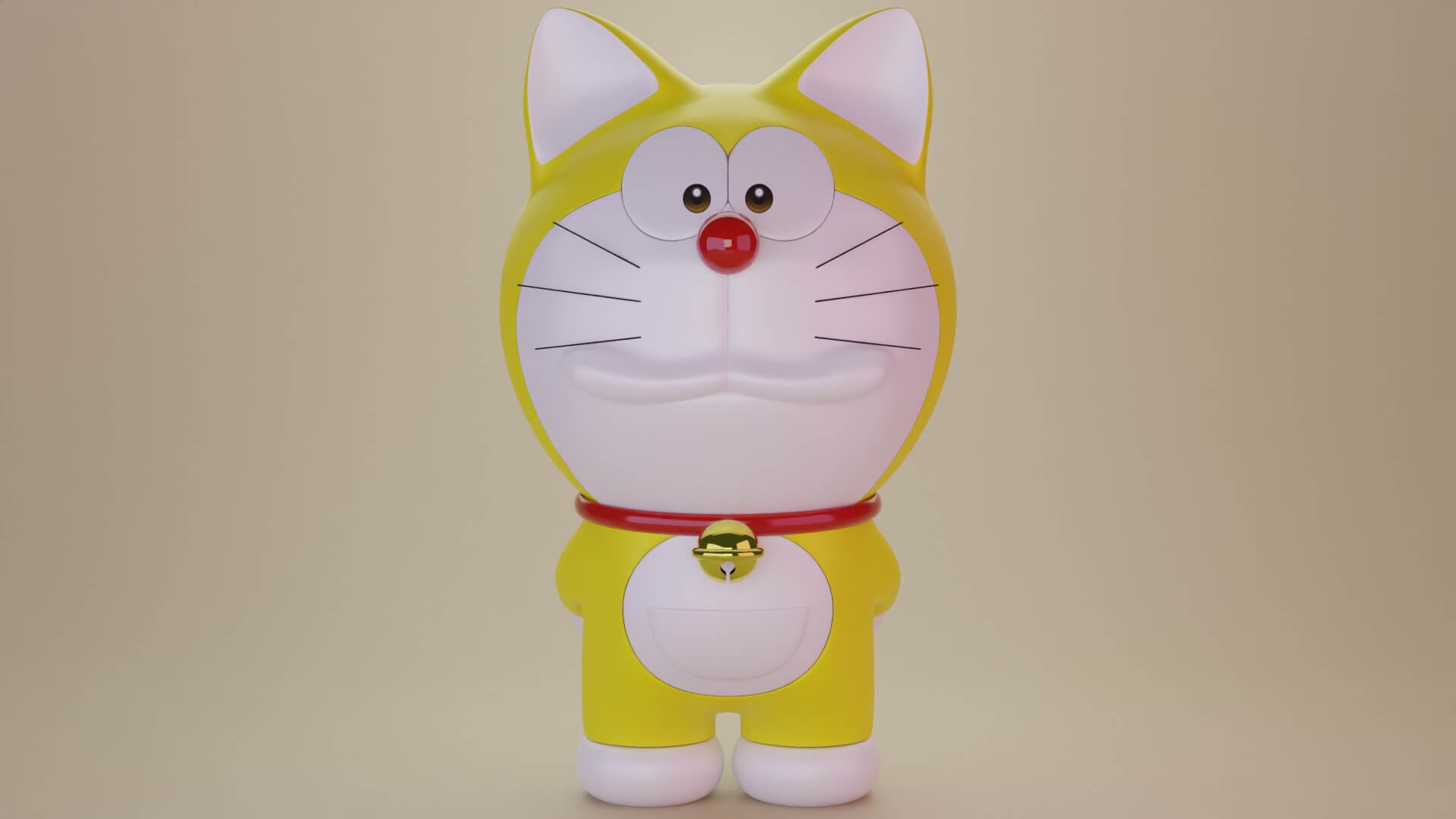 Doraemon Yellow Cat - 3D Model by clickdamn