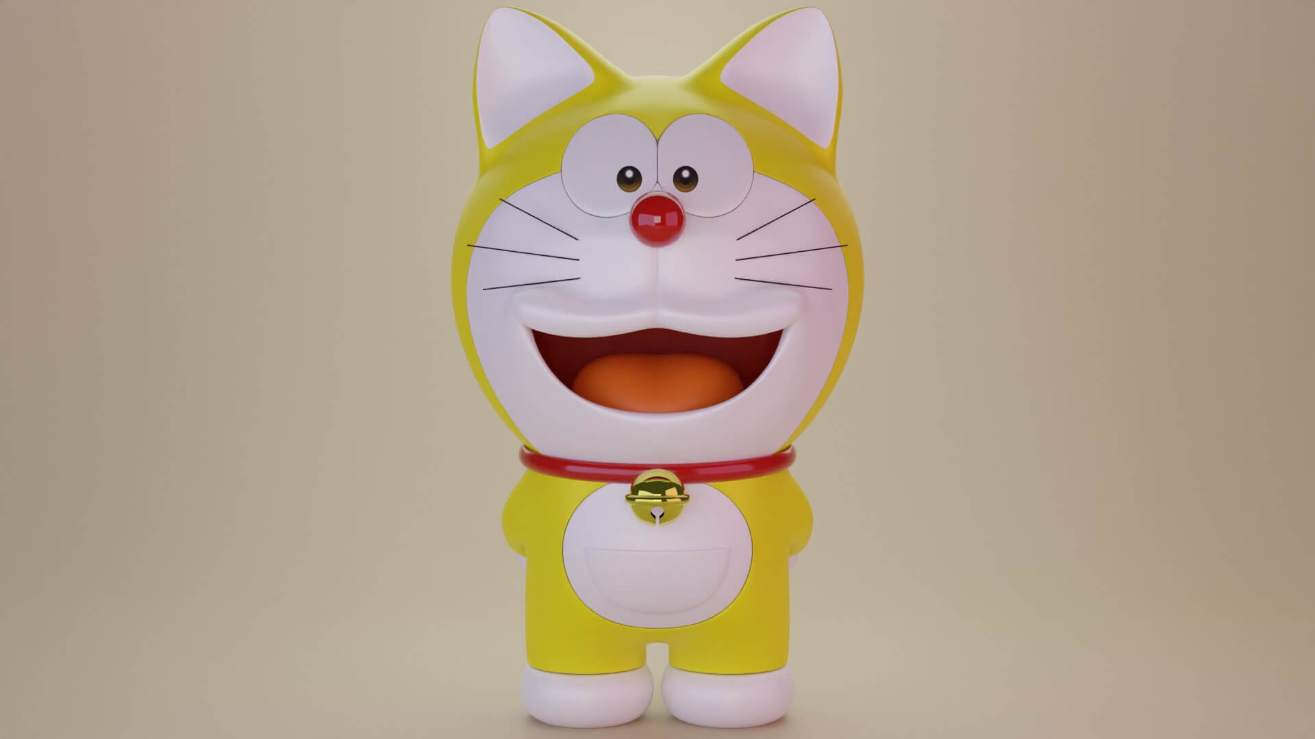 Doraemon Yellow Cat - 3D Model by clickdamn