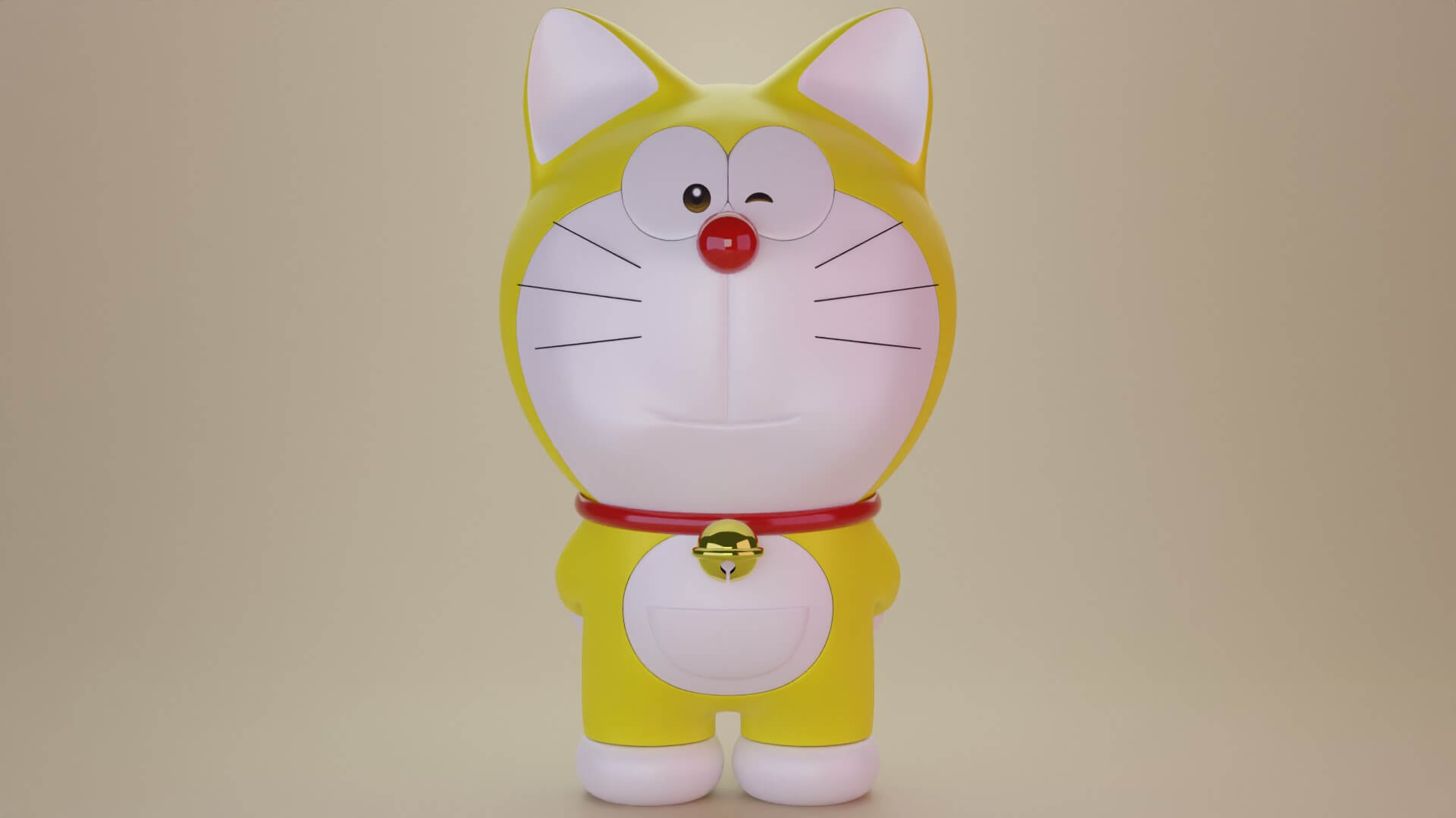 Doraemon Yellow Cat - 3D Model by clickdamn