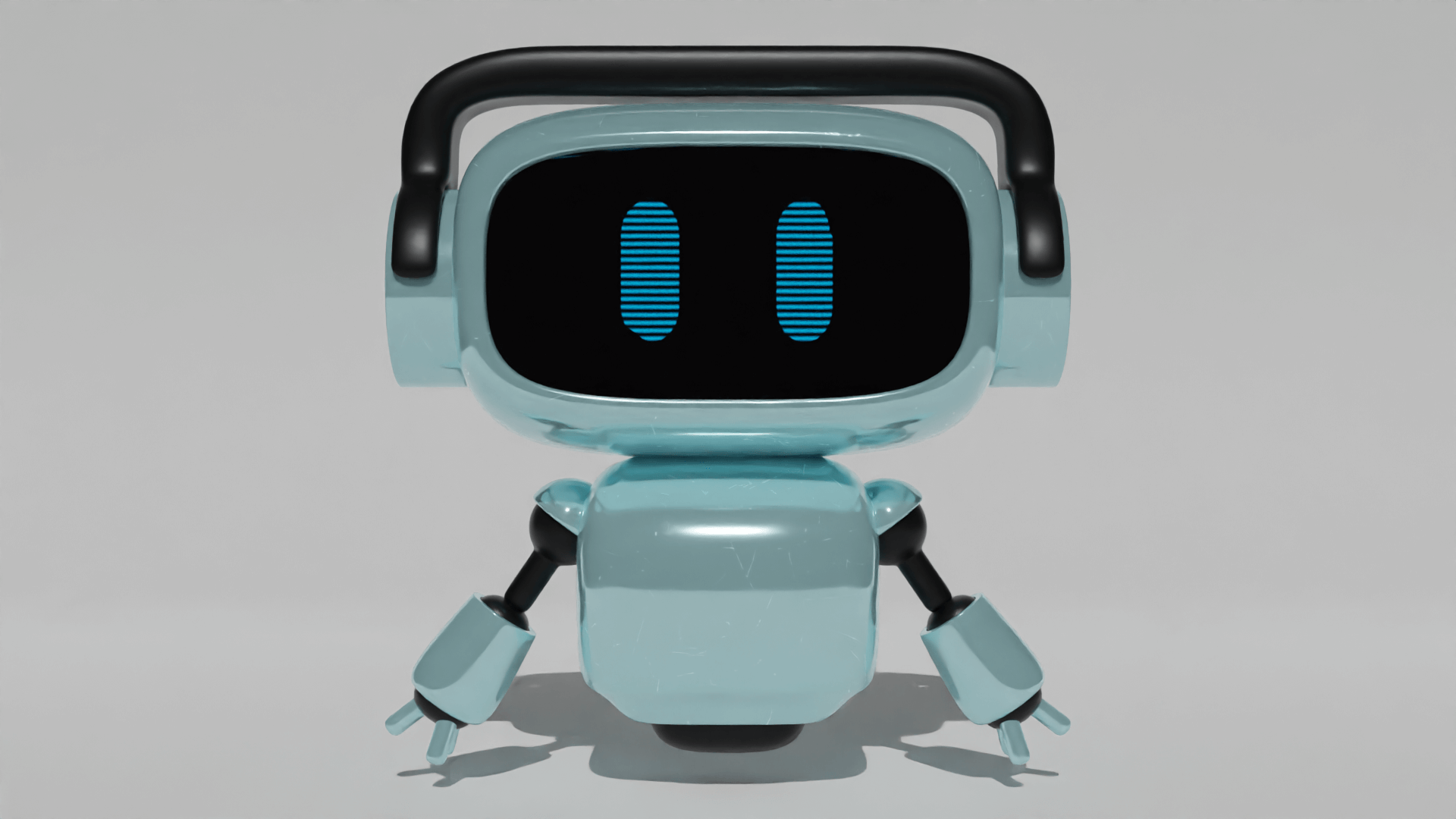 Cute Robot 3D Render, Digital Art by clickdamn