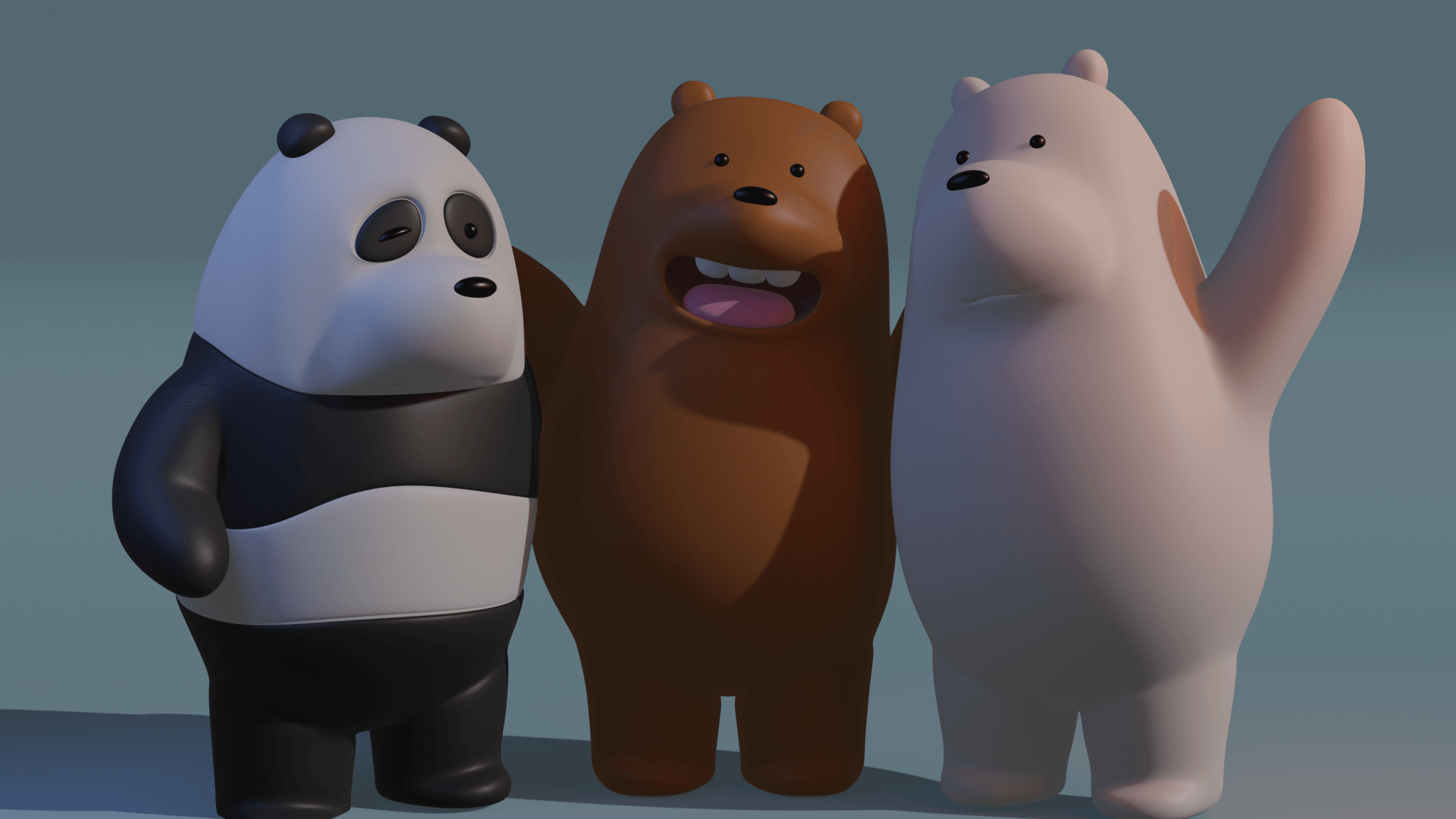 We are bare Bears 3D Render, Digital Art by clickdamn