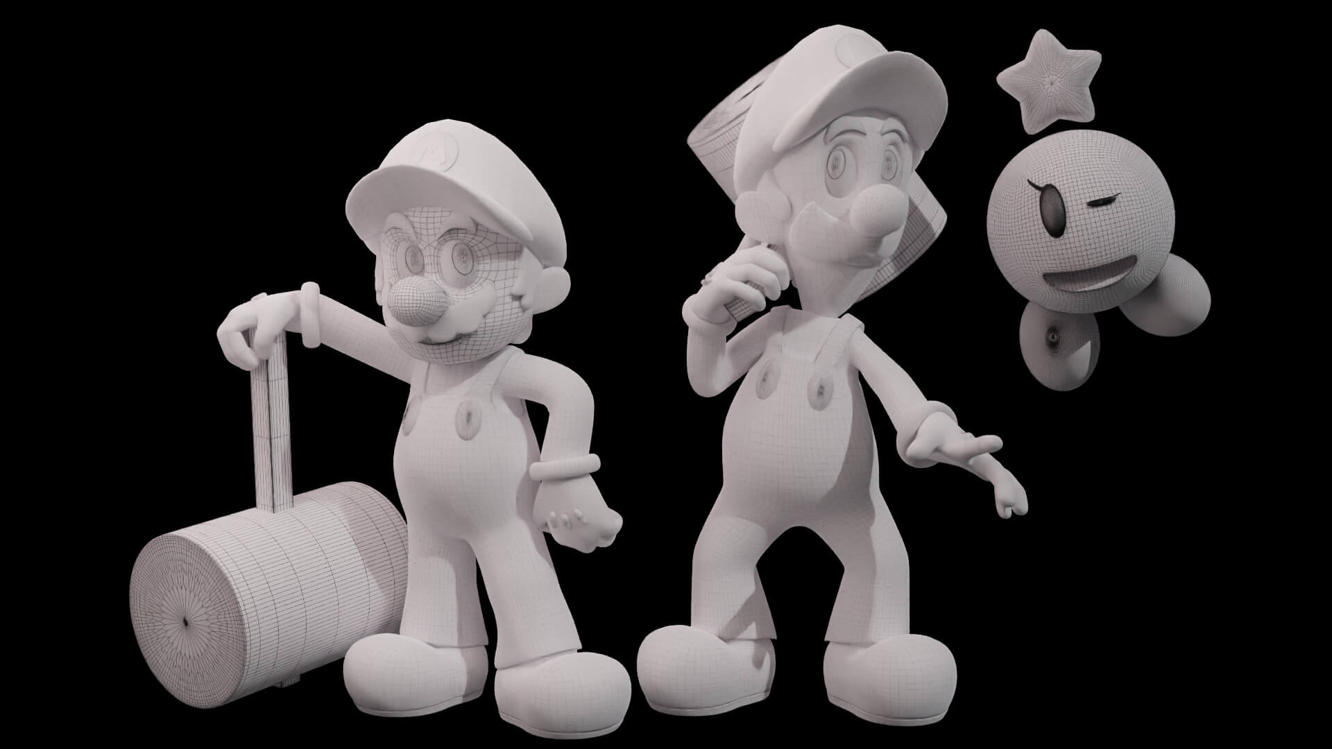Mario and Luigi - 3D Model by clickdamn