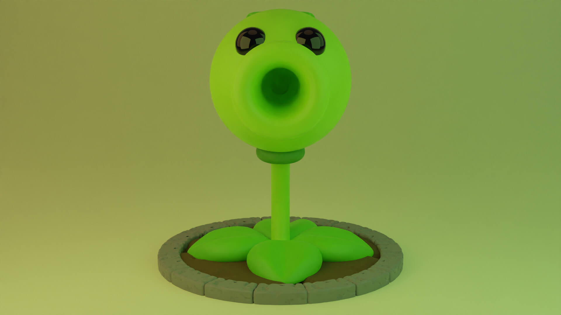 Peashooter From Plants Vs Zombies - 3D Model by clickdamn