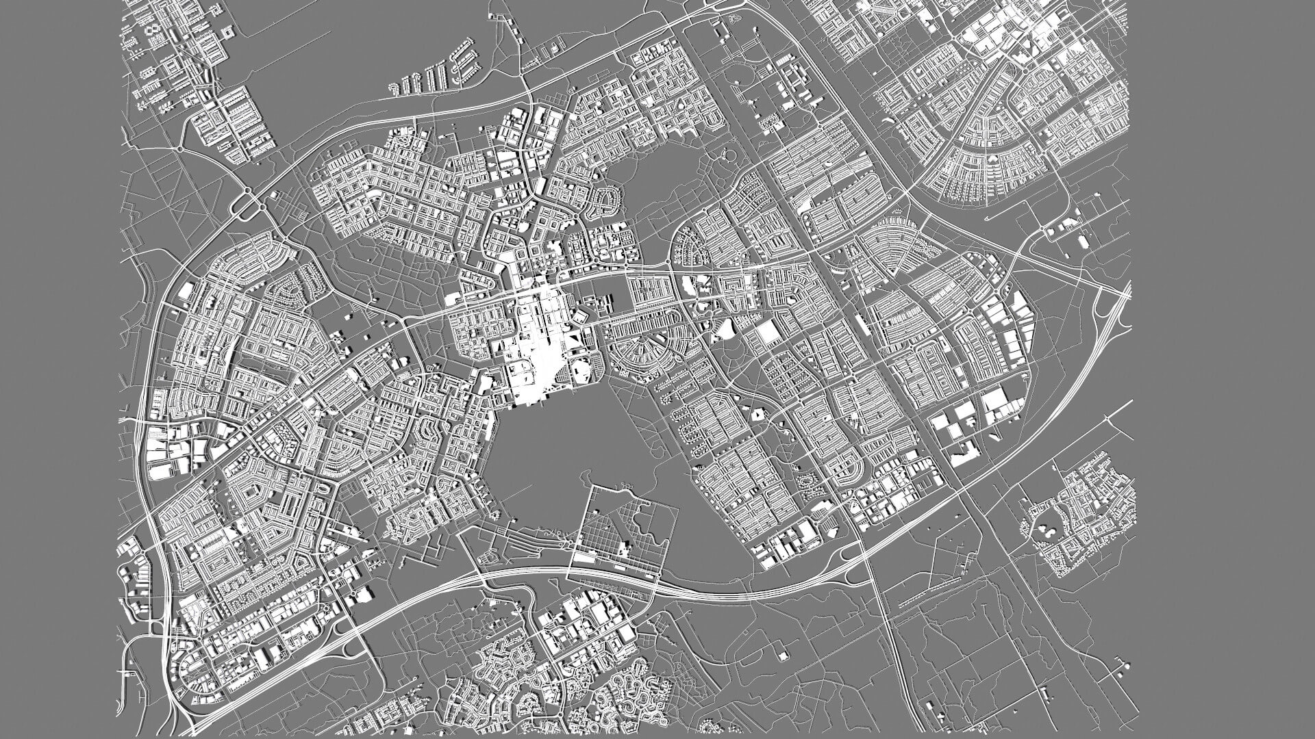 Cityscape Almere Netherlands - 3D Model by clickshop3d