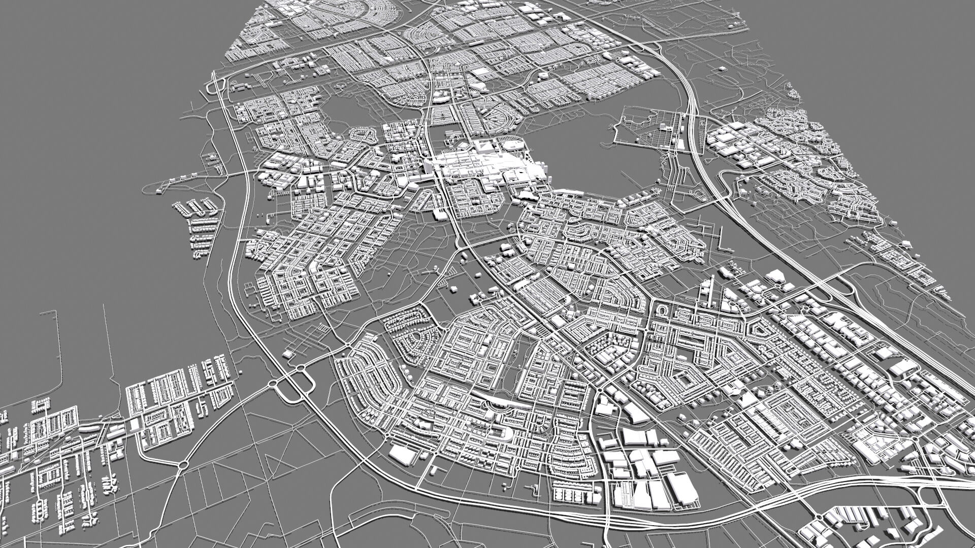 Cityscape Almere Netherlands - 3D Model by clickshop3d