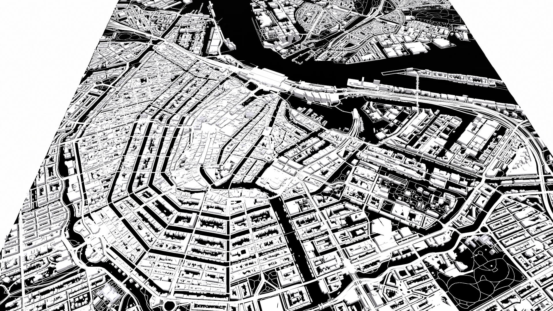 Cityscape Amsterdam Centrum - 3D Model by clickshop3d
