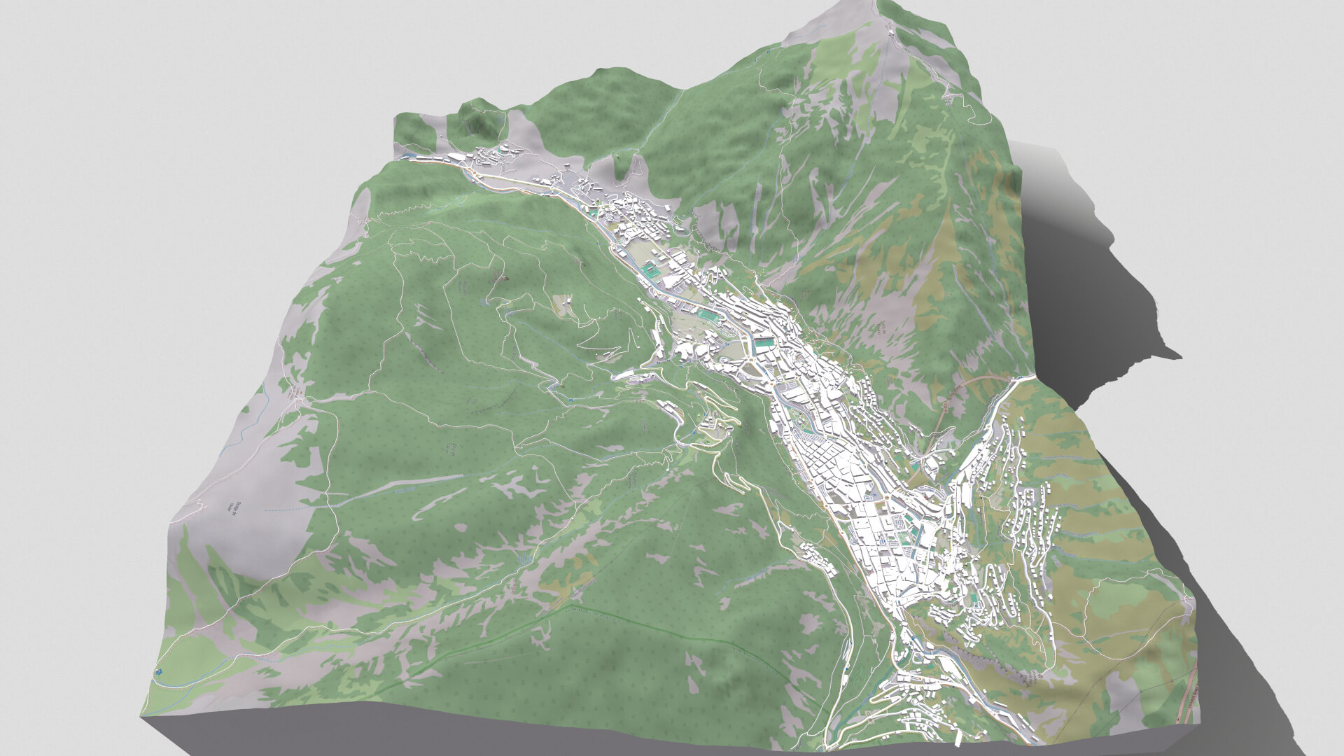 Cityscape Andorra La Vella in Andorra - 3D Model by clickshop3d