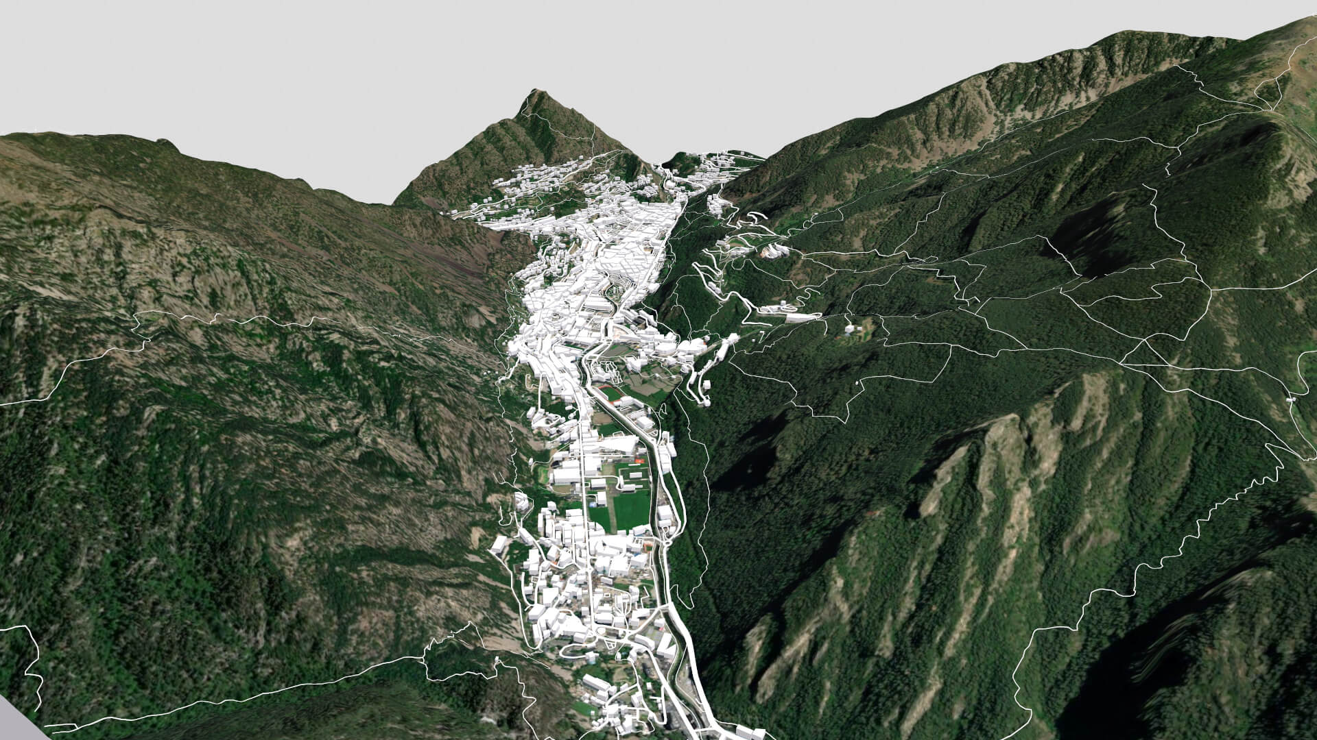 Cityscape Andorra La Vella in Andorra - 3D Model by clickshop3d