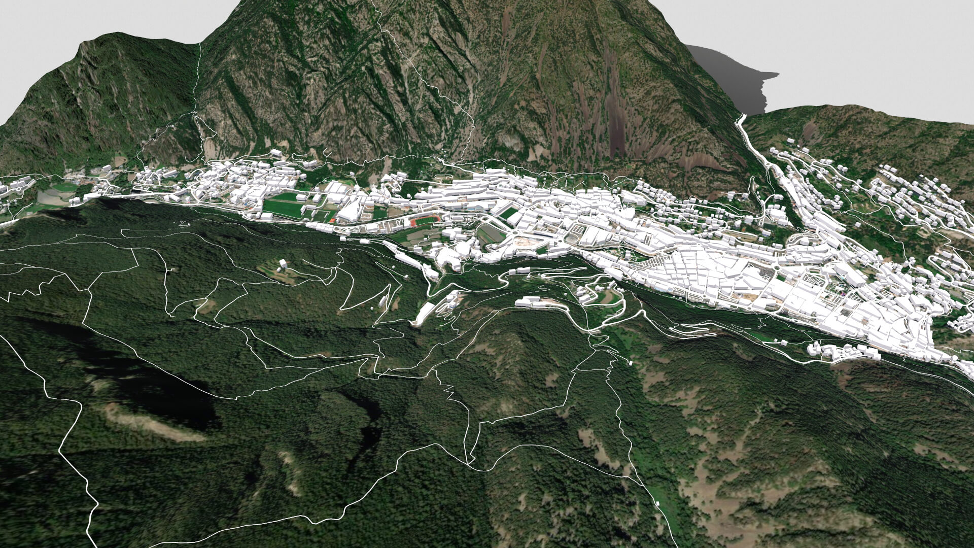 Cityscape Andorra La Vella in Andorra - 3D Model by clickshop3d