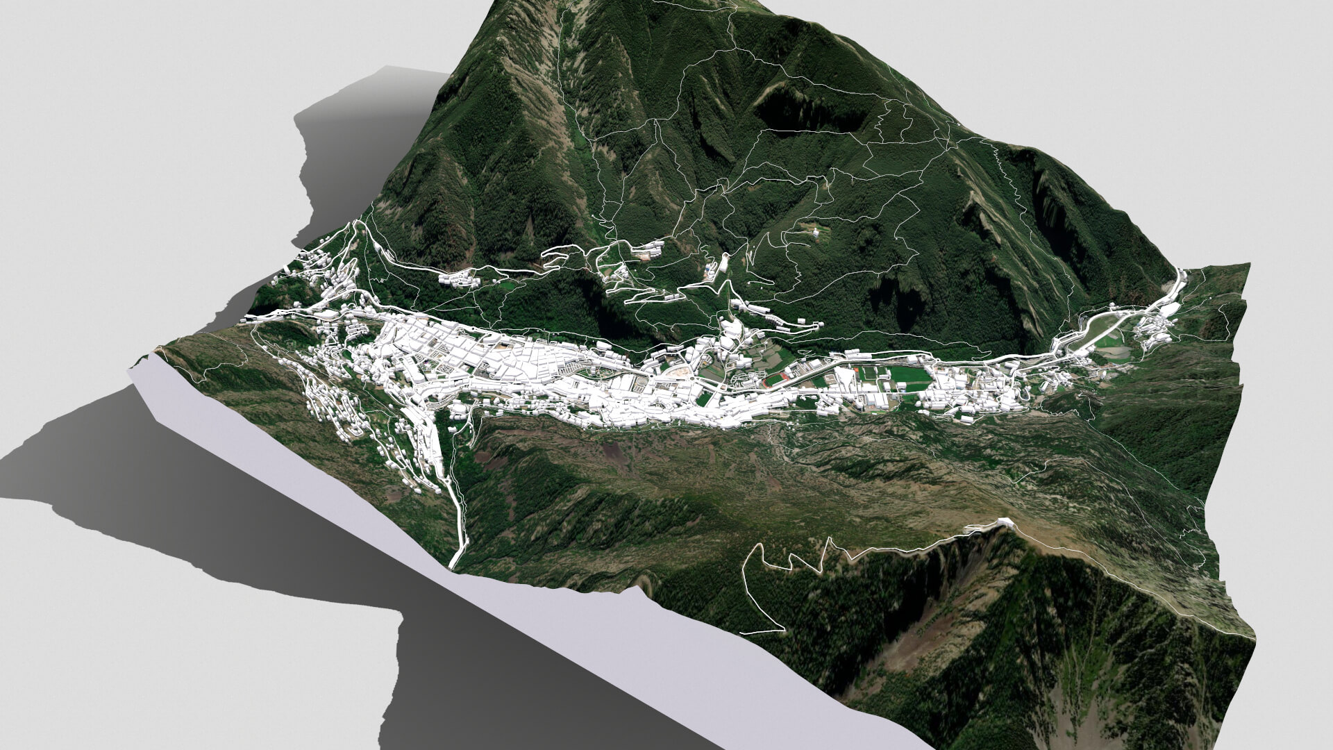 Cityscape Andorra La Vella in Andorra - 3D Model by clickshop3d