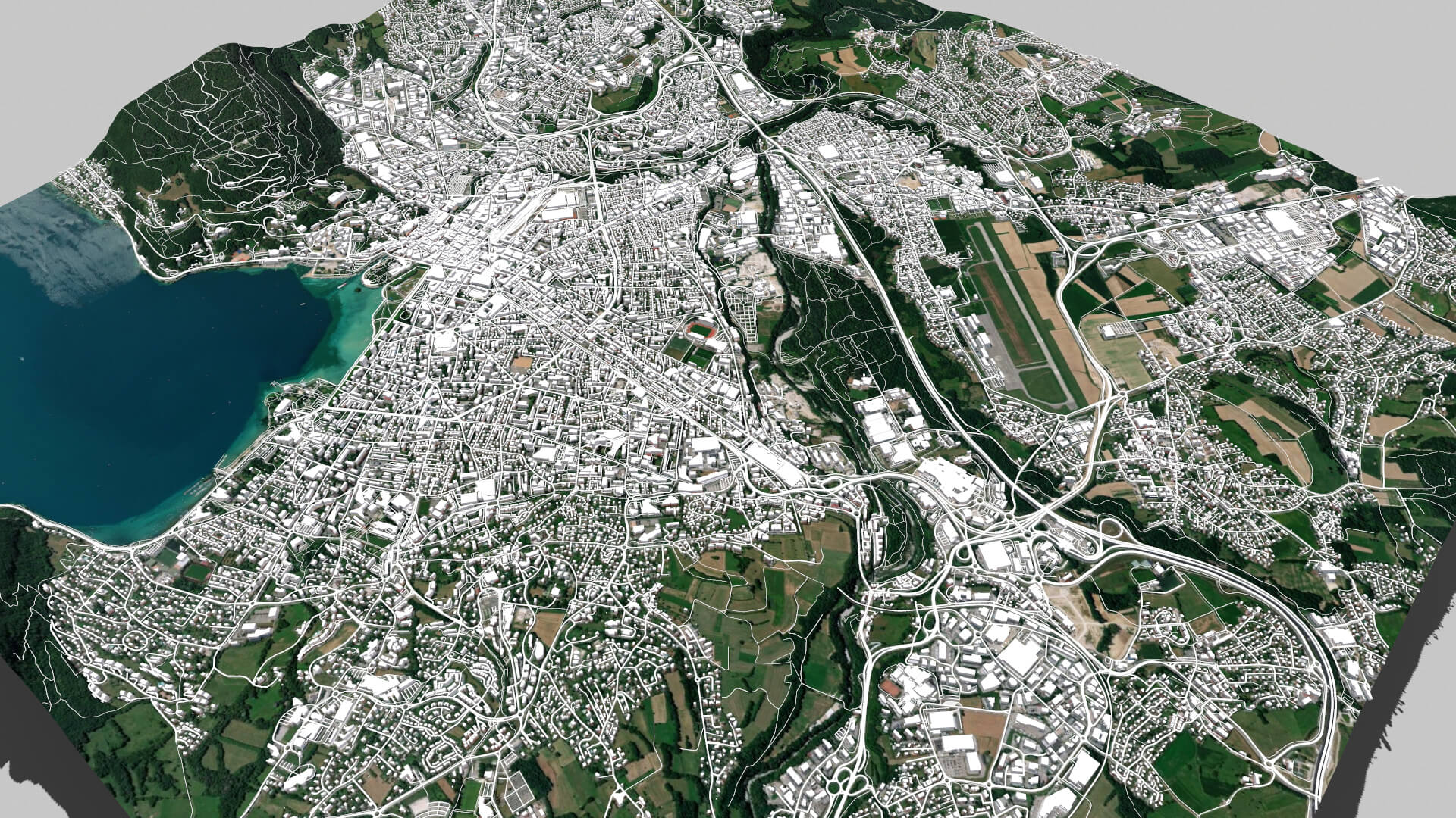 Cityscape Annecy France - 3D Model by clickshop3d