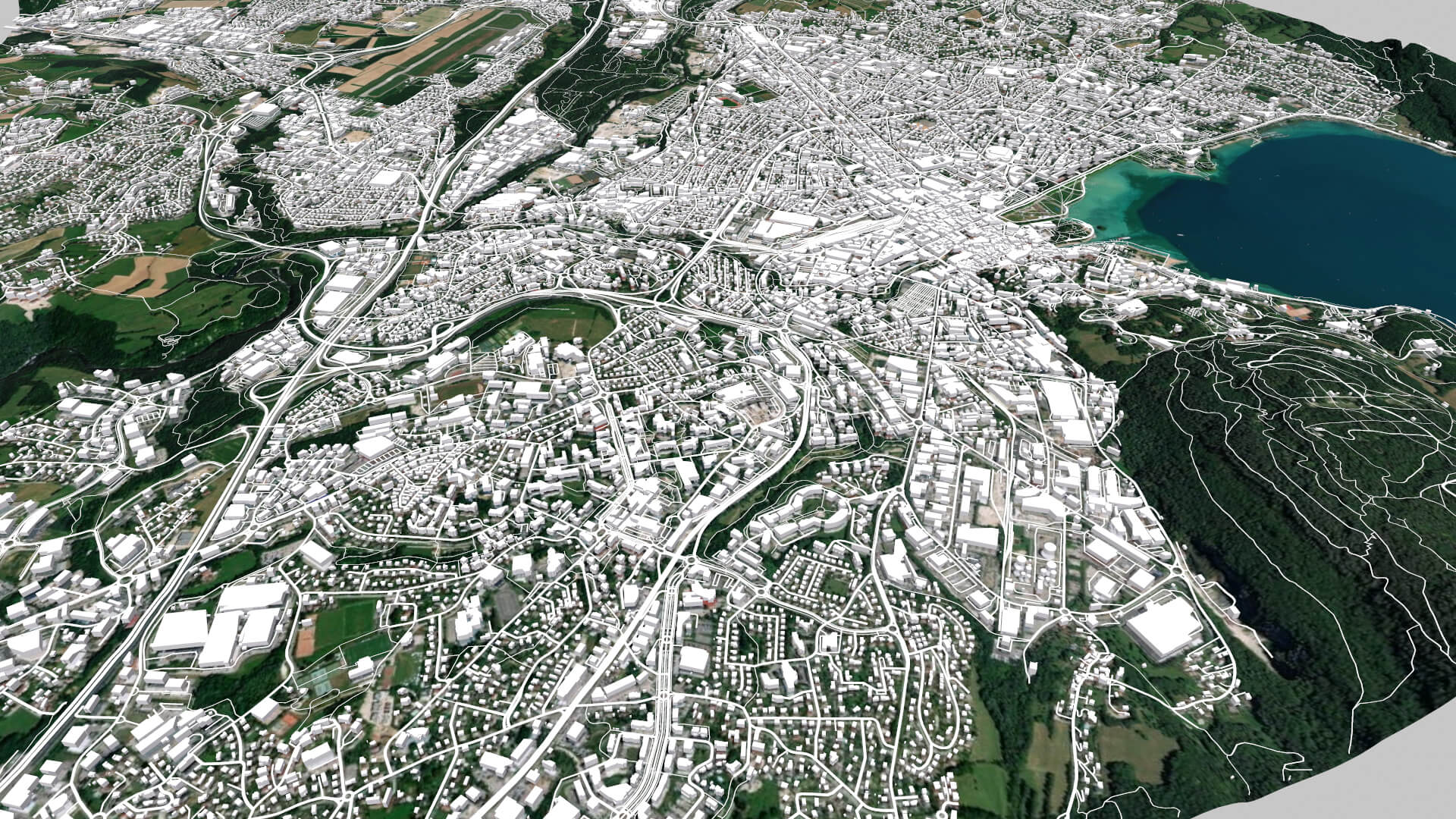 Cityscape Annecy France - 3D Model by clickshop3d